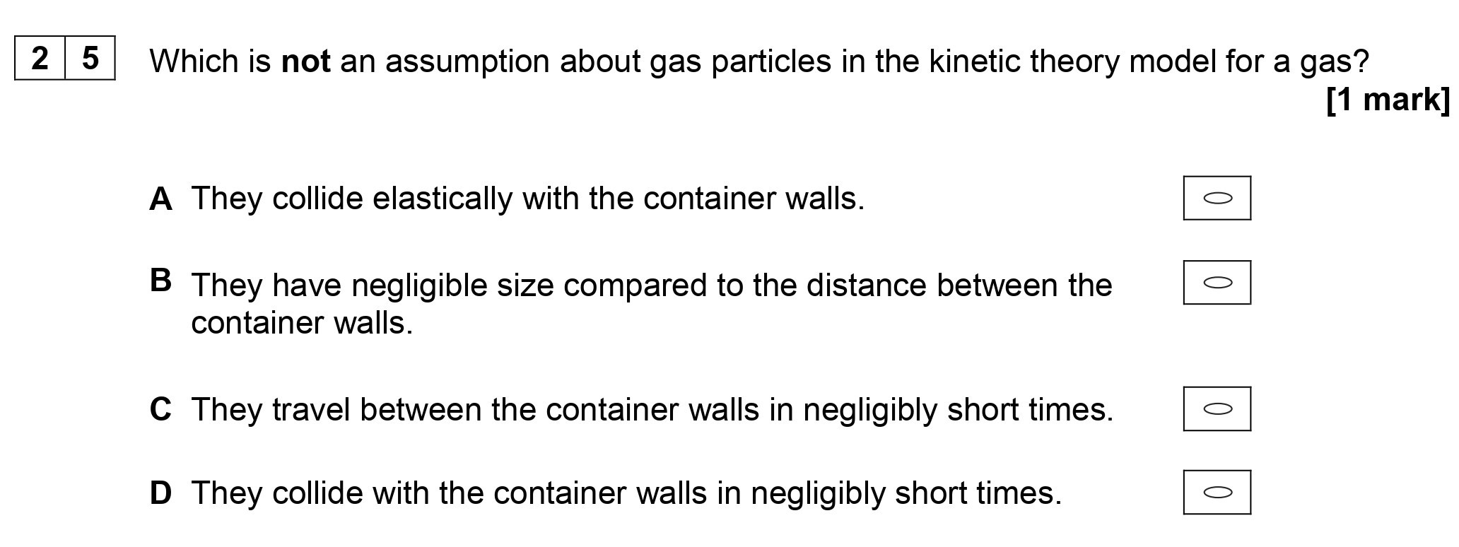 A-Level AQA Physics Molecular Kinetic Theory Model: Which is not an ...
