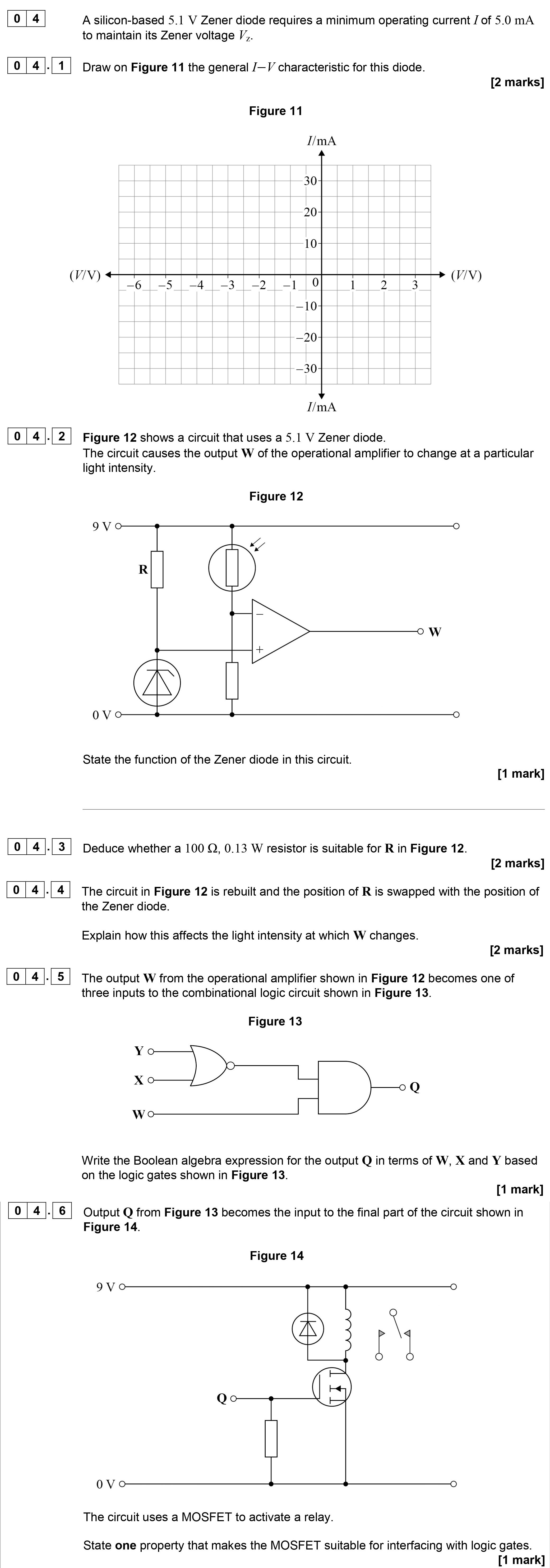 A-Level AQA Physics Current–Voltage Characteristics: A silicon-based 5. ...