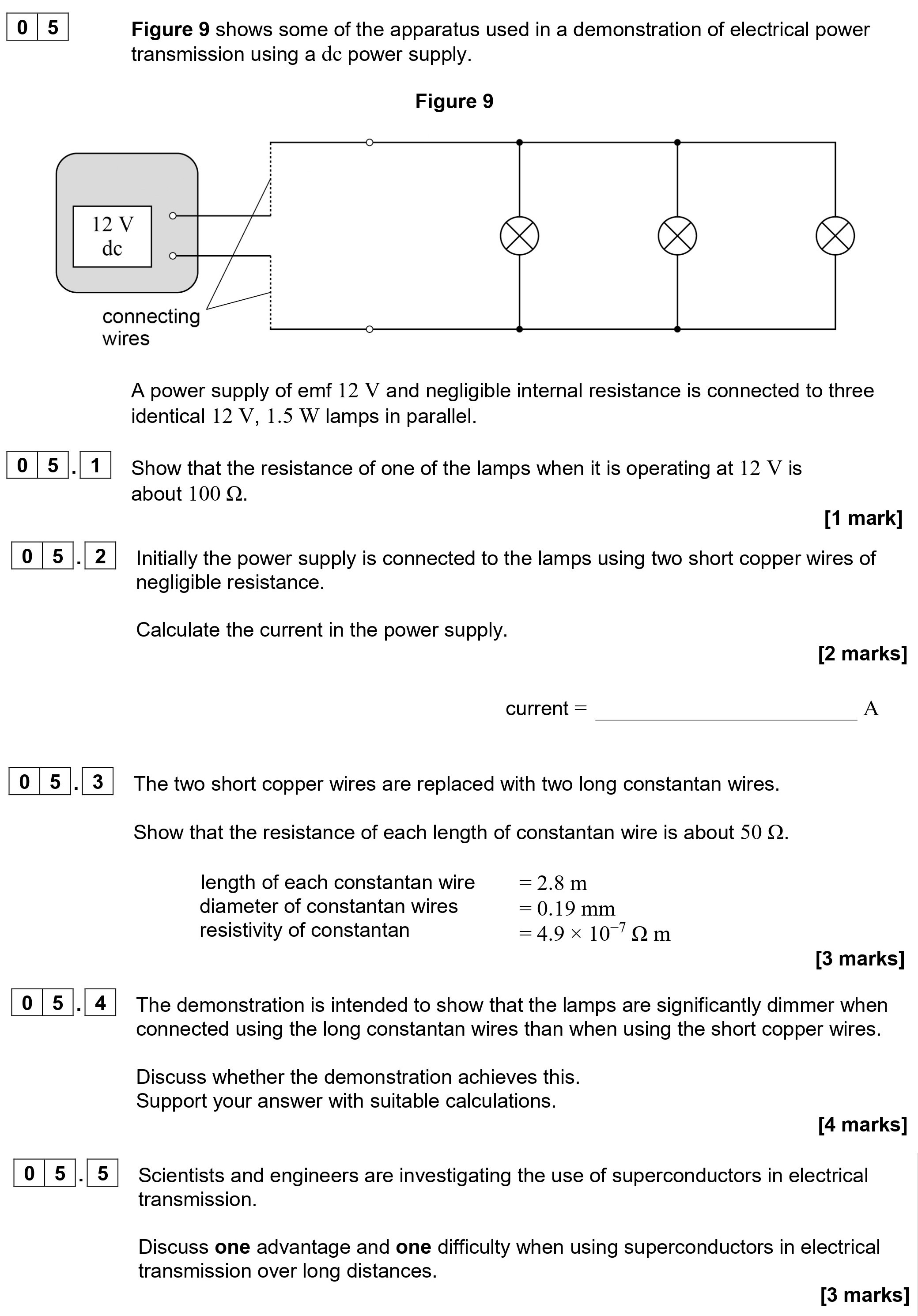 A-Level AQA Physics Resistance & Resistivity: Figure 9 shows some of ...