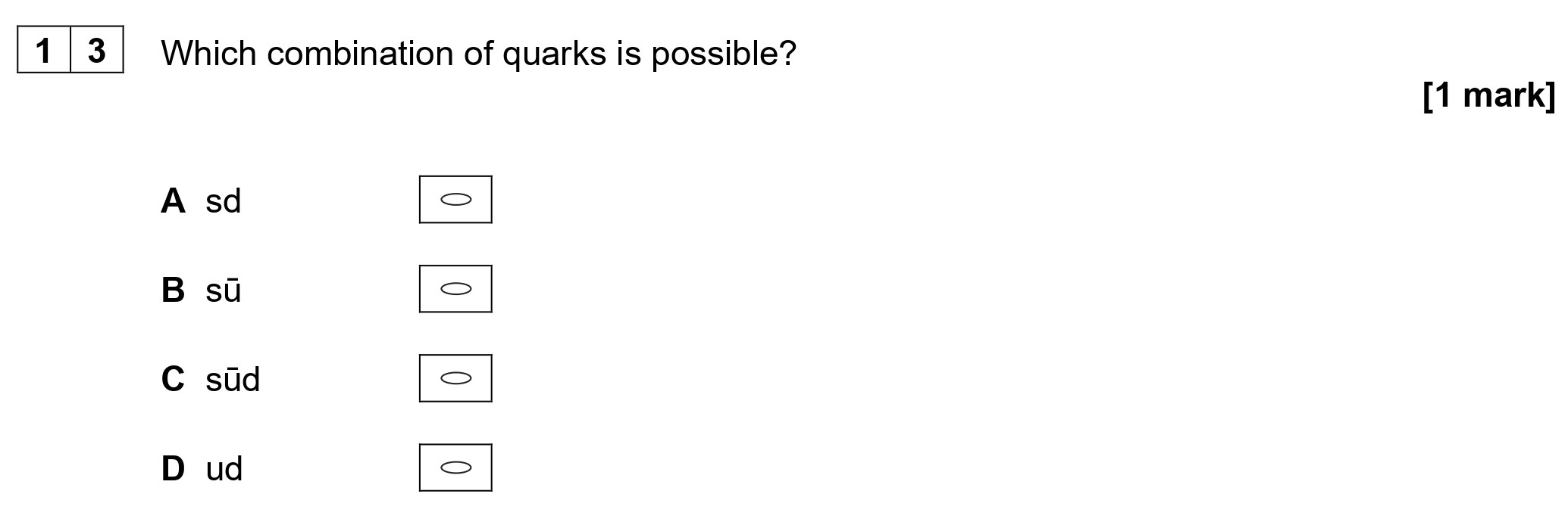 A-Level AQA Physics Classification of Particles: Which combination of ...