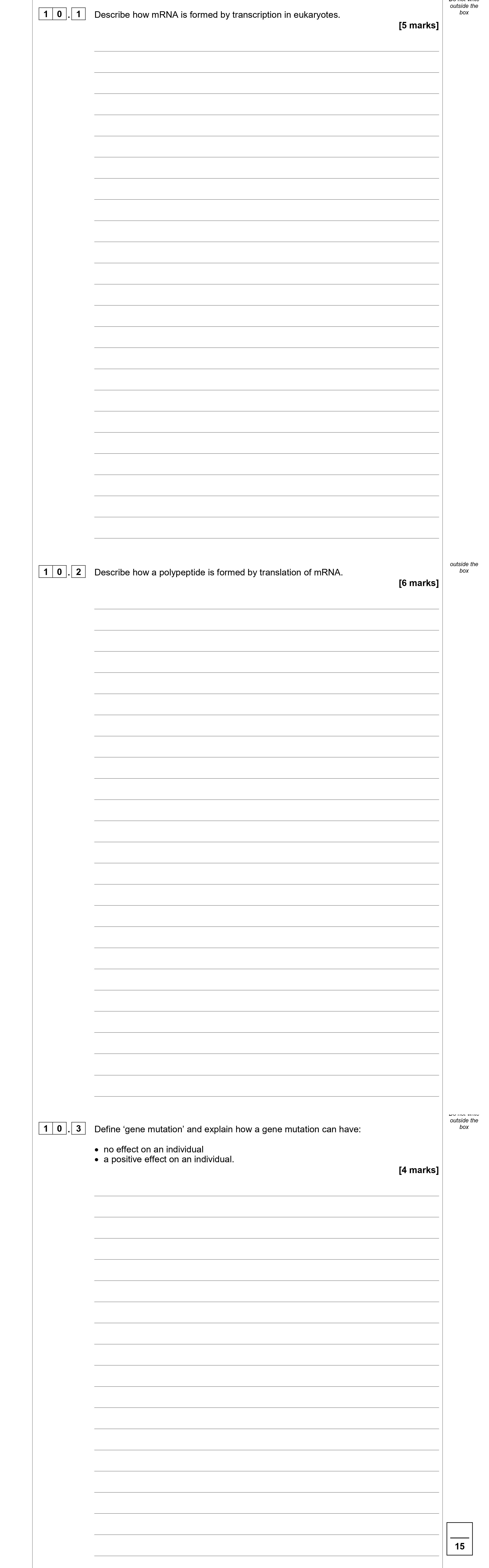 A-Level AQA Biology DNA, Genes & Chromosomes: Describe how mRNA is ...