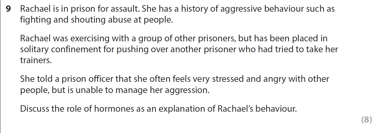 A-Level AQA Psychology Neural & Hormonal Mechanisms in Aggression ...
