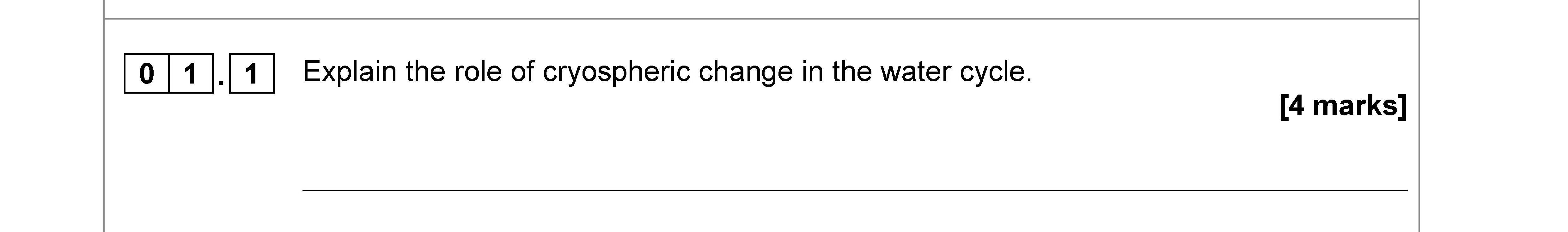 A-Level AQA Geography The Water Cycle: Explain the role of cryospheric