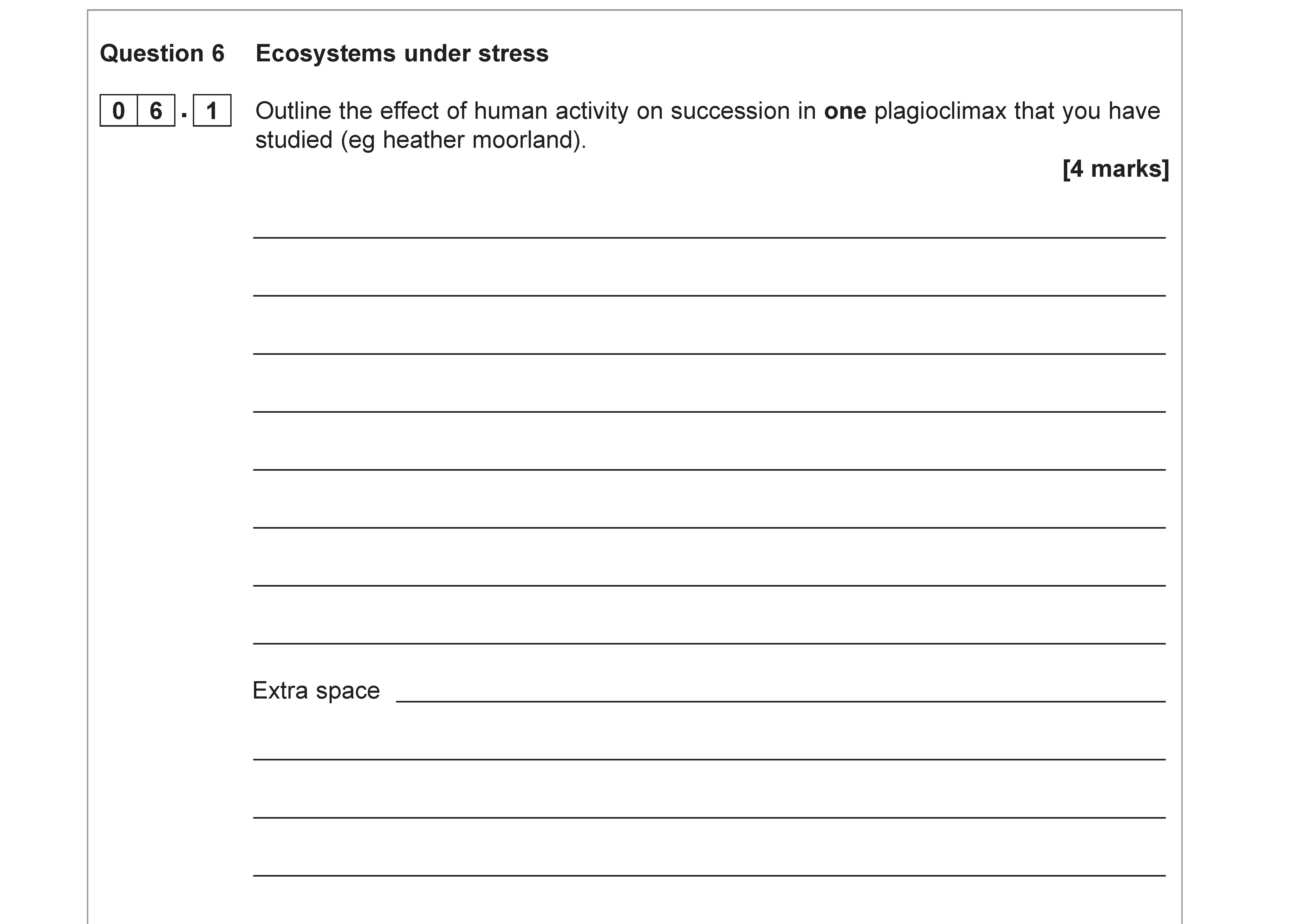 A-Level AQA Geography Ecosystems & Processes: Outline the effect of ...