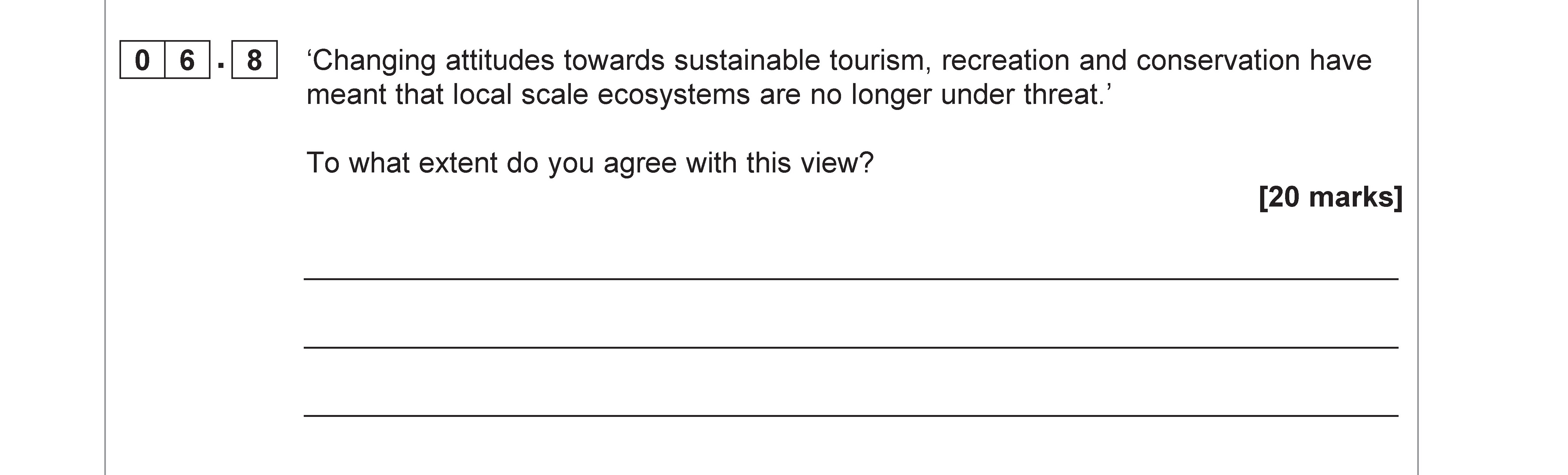 A-Level AQA Geography Ecosystems & Processes: 'Changing attitudes ...