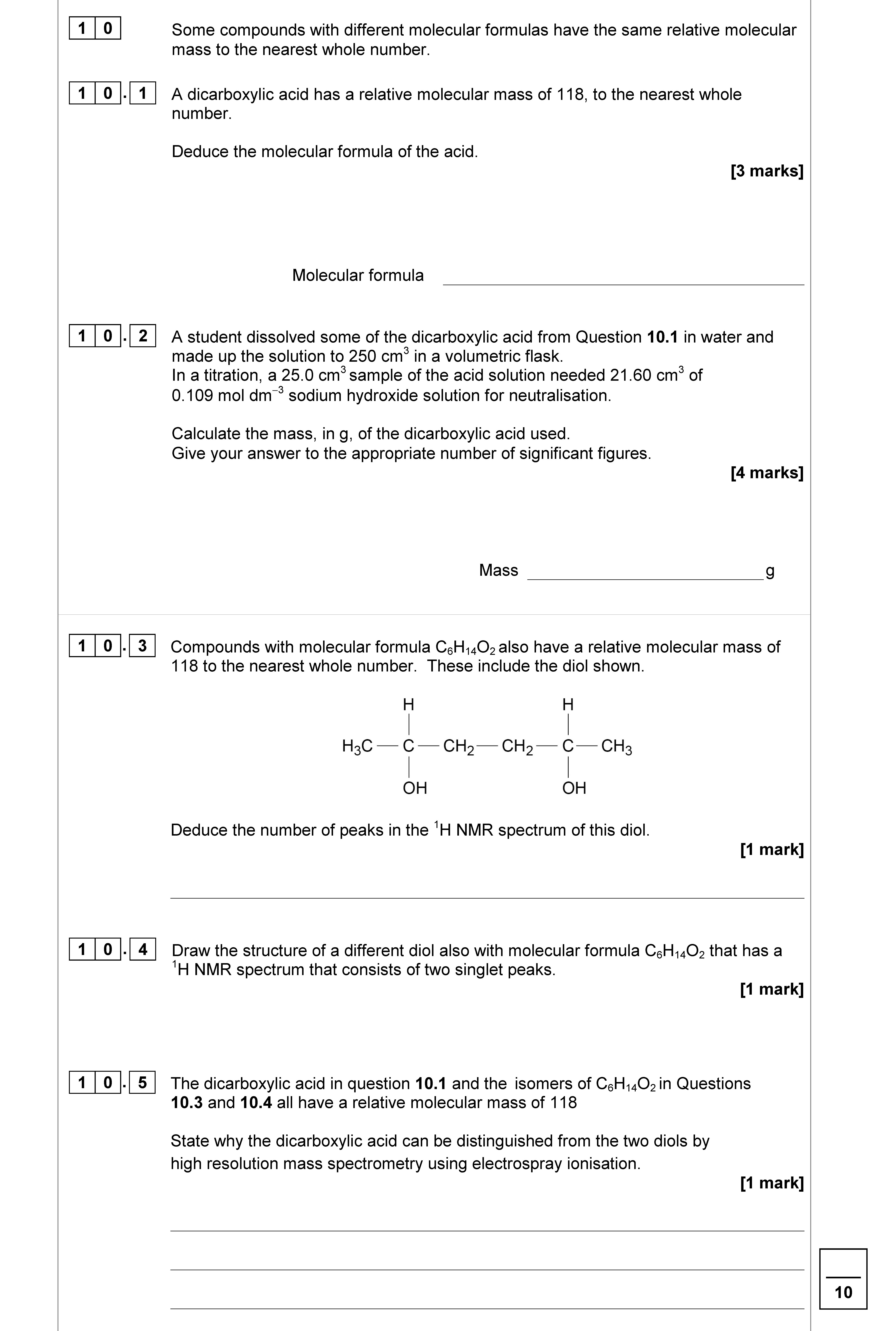 A-Level AQA Chemistry Atomic Structure: Some compounds with different mo