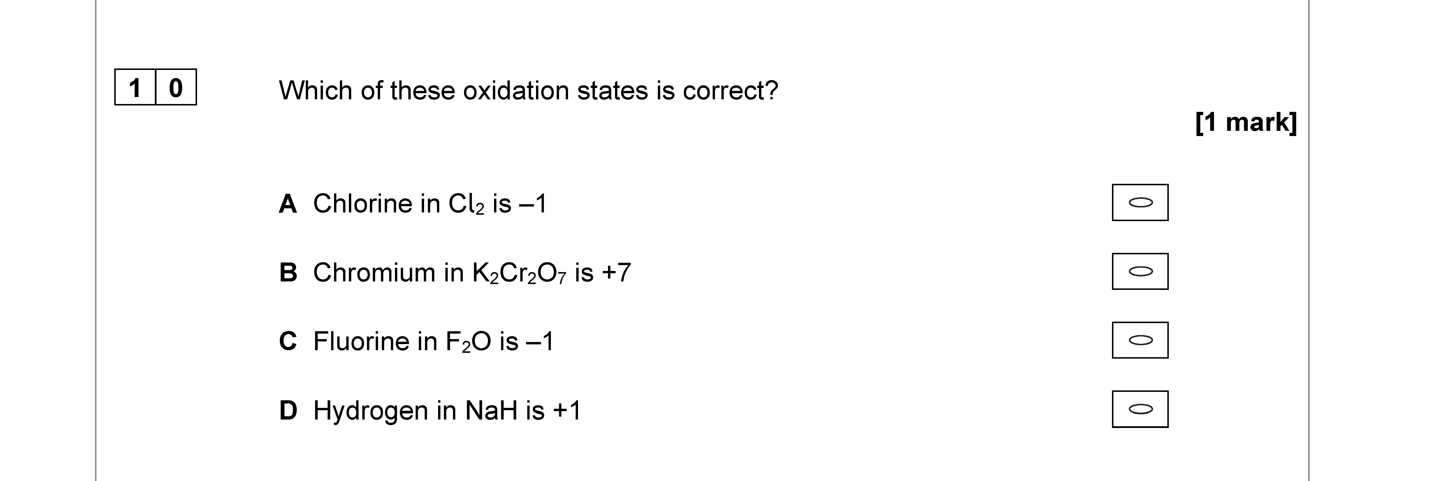 A-Level AQA Chemistry Oxidation, Reduction & Redox Equations: Which of ...