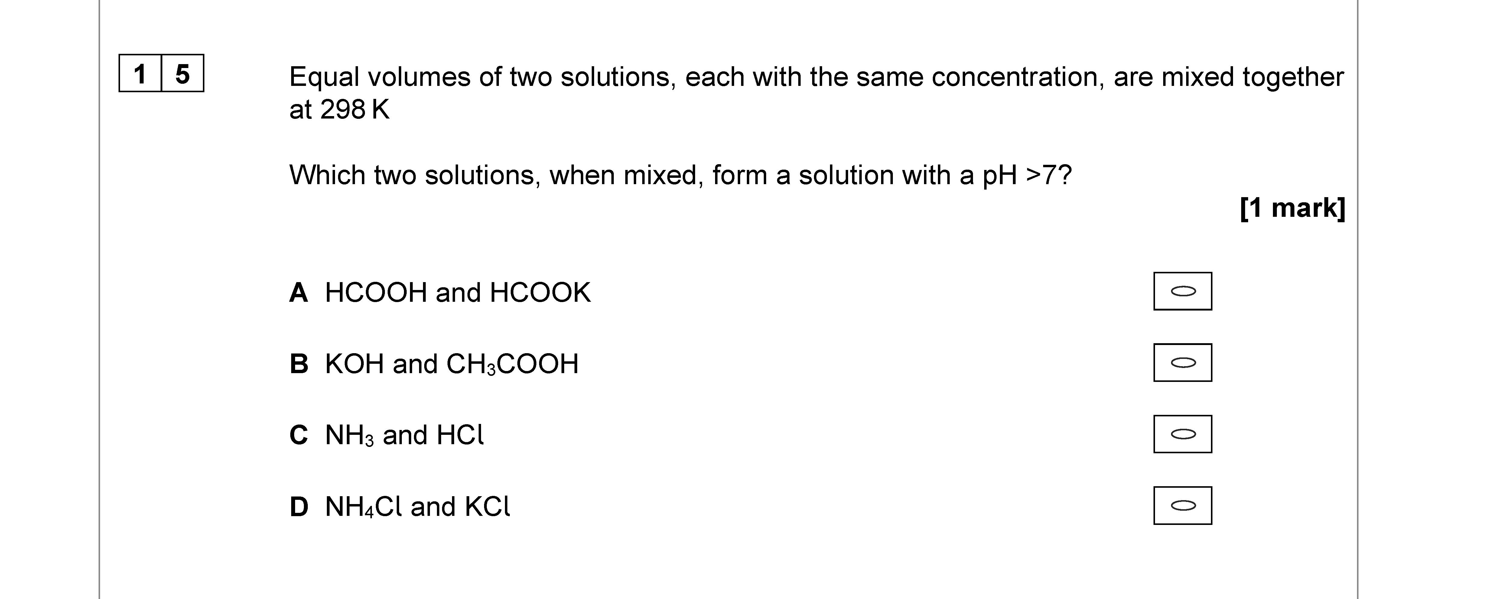 A-Level AQA Chemistry Molecules: Shapes & Forces: Equal volumes of two ...