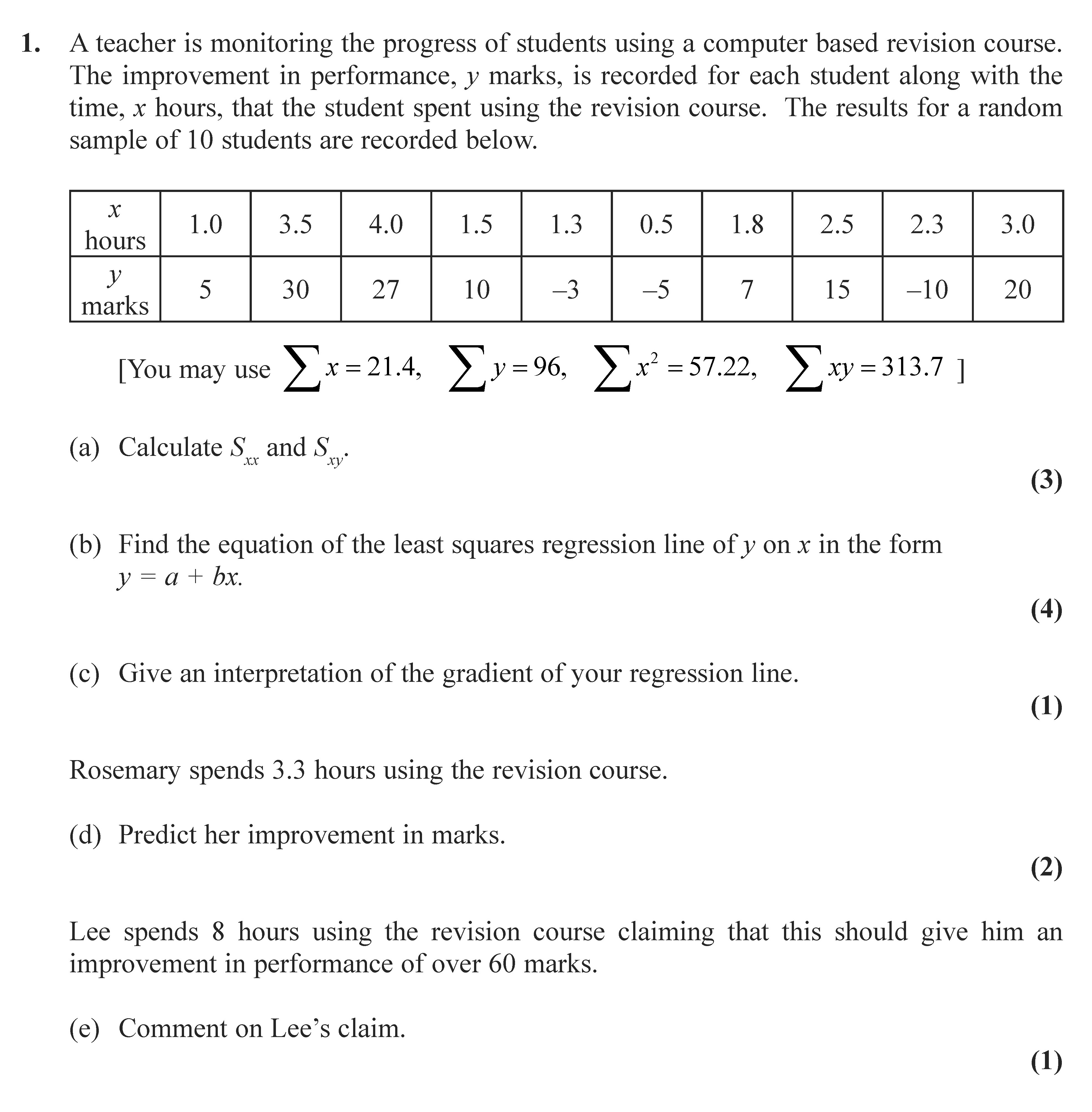 A-Level Edexcel Maths: Statistics Correlation & Regression: 1. A ...