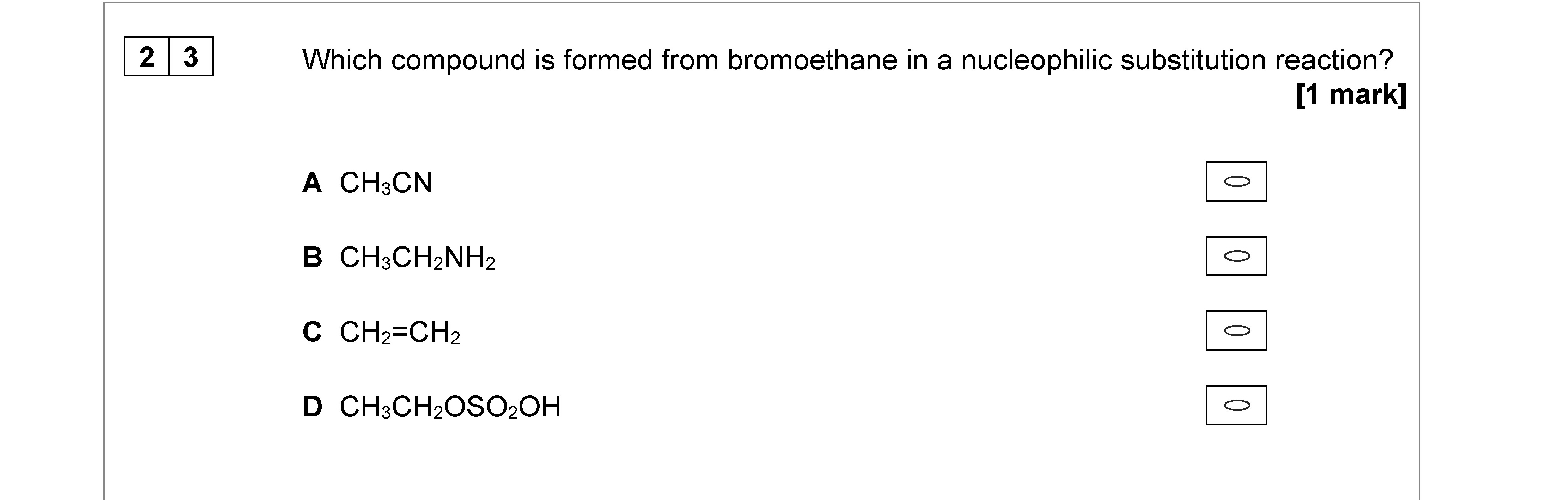 A-Level AQA Chemistry Organic Mechanisms: Which compound is formed from br