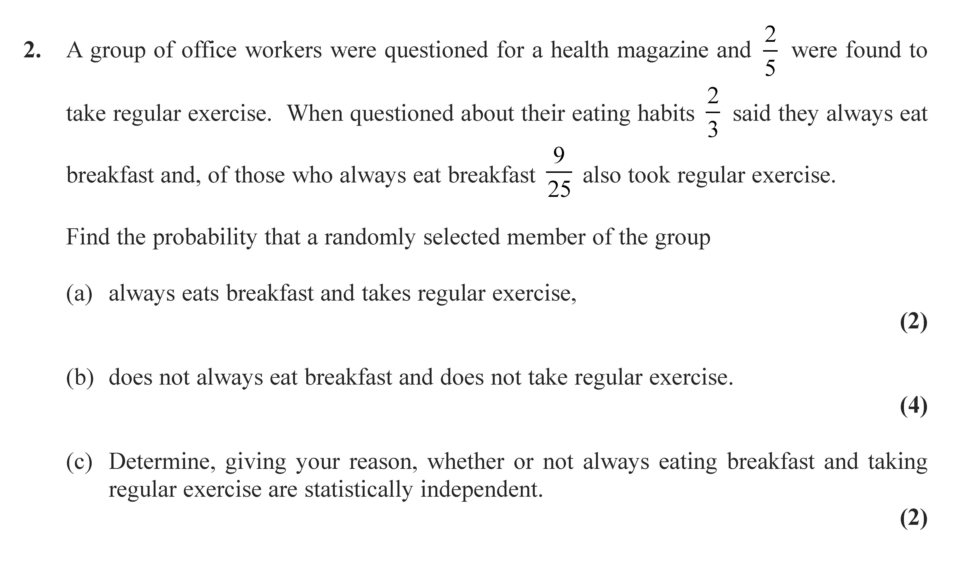 A-Level Edexcel Maths Statistics Basic Probability: A group of office ...
