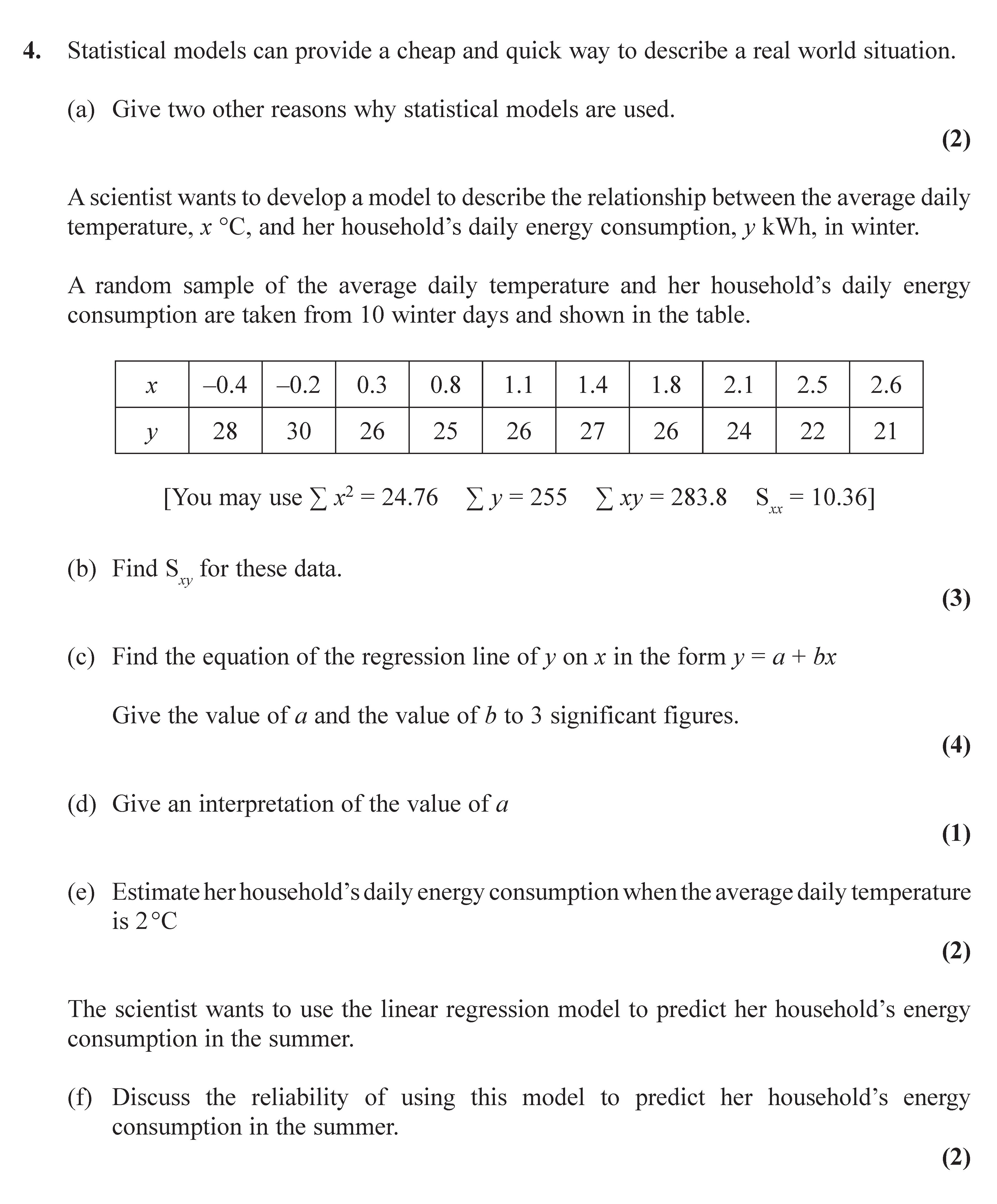 A-Level Edexcel Maths Statistics Correlation & Regression: Statistical models can provide a