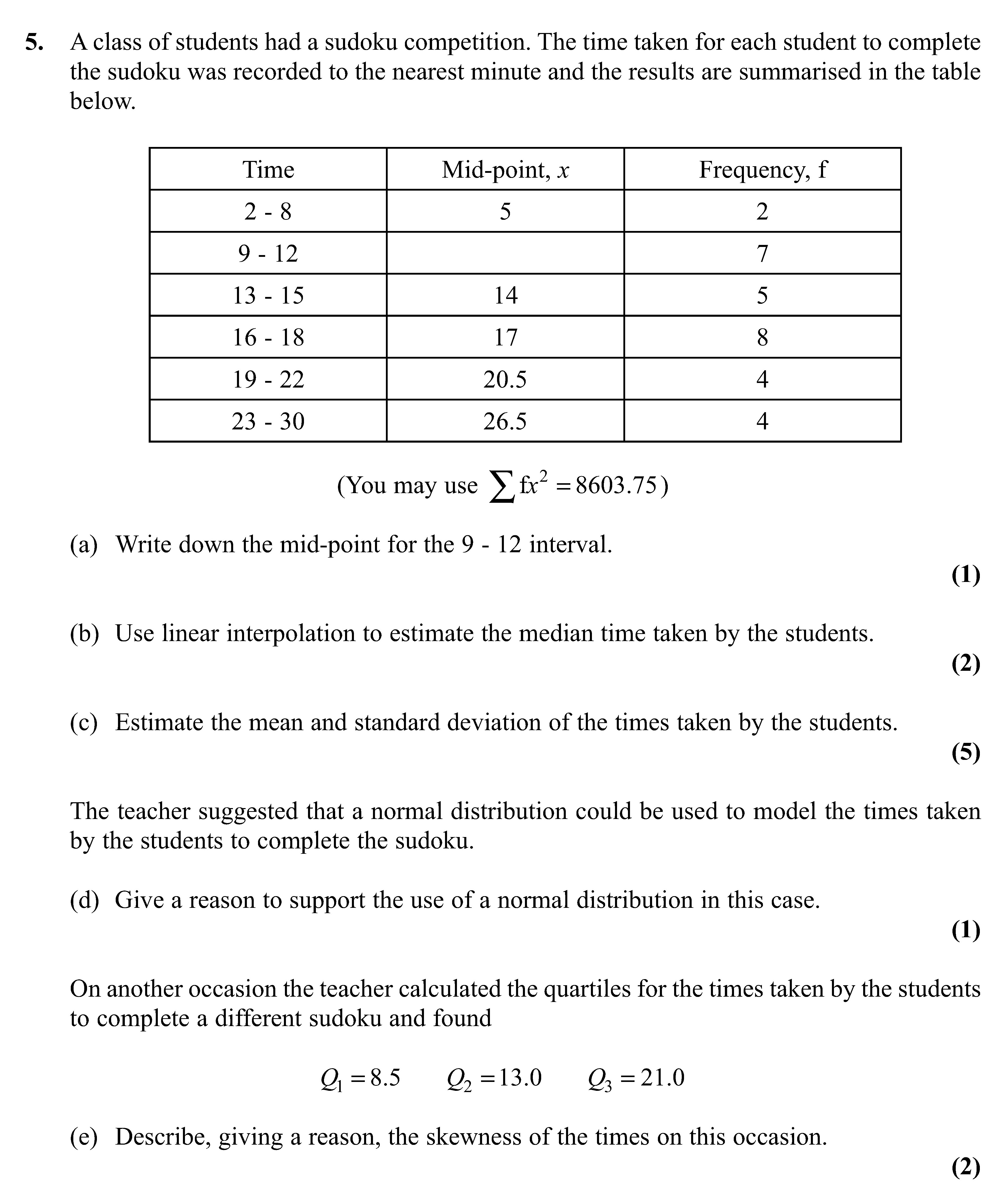 A-Level Edexcel Maths Statistics Normal Distribution: A class of ...
