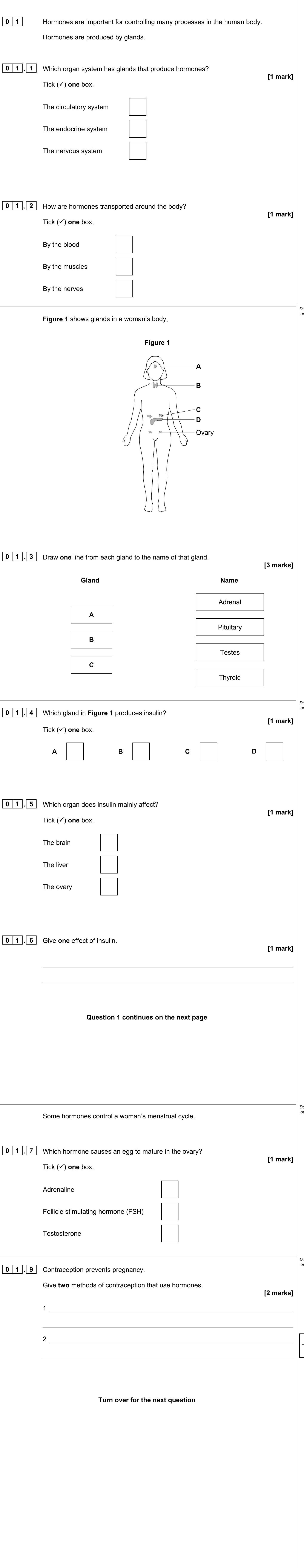 GCSE AQA Biology Hormones: Maintaining Blood Homeostasis: Hormones are ...