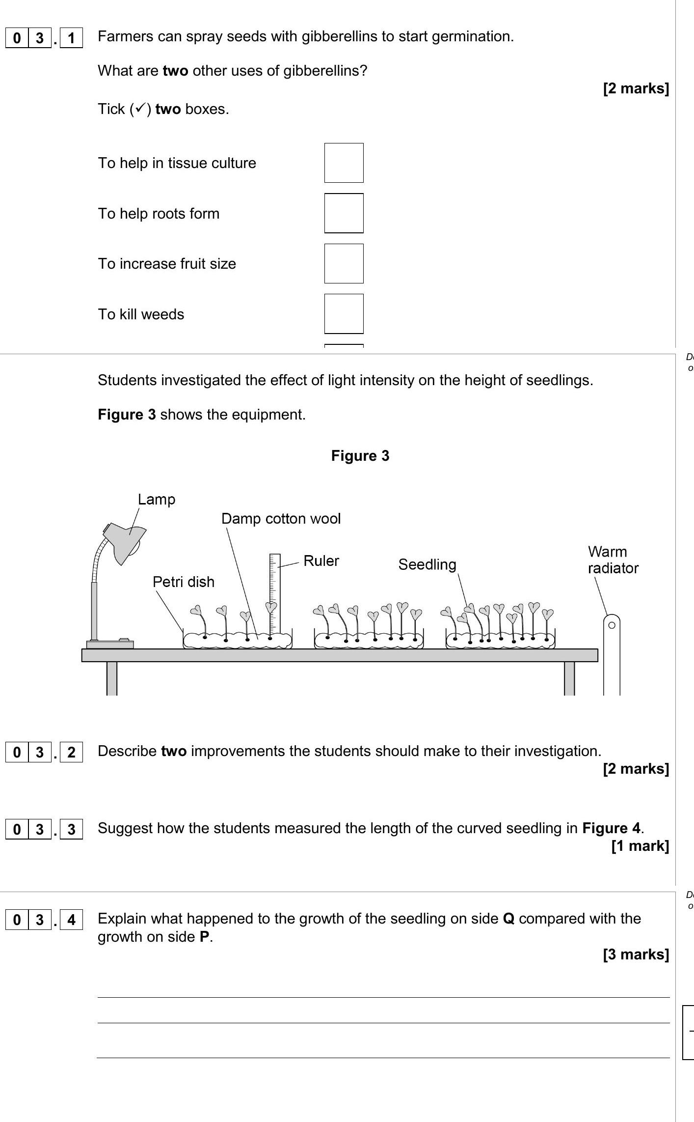 GCSE AQA Biology 5.4 Plant Hormones: Farmers can spray seeds with gib