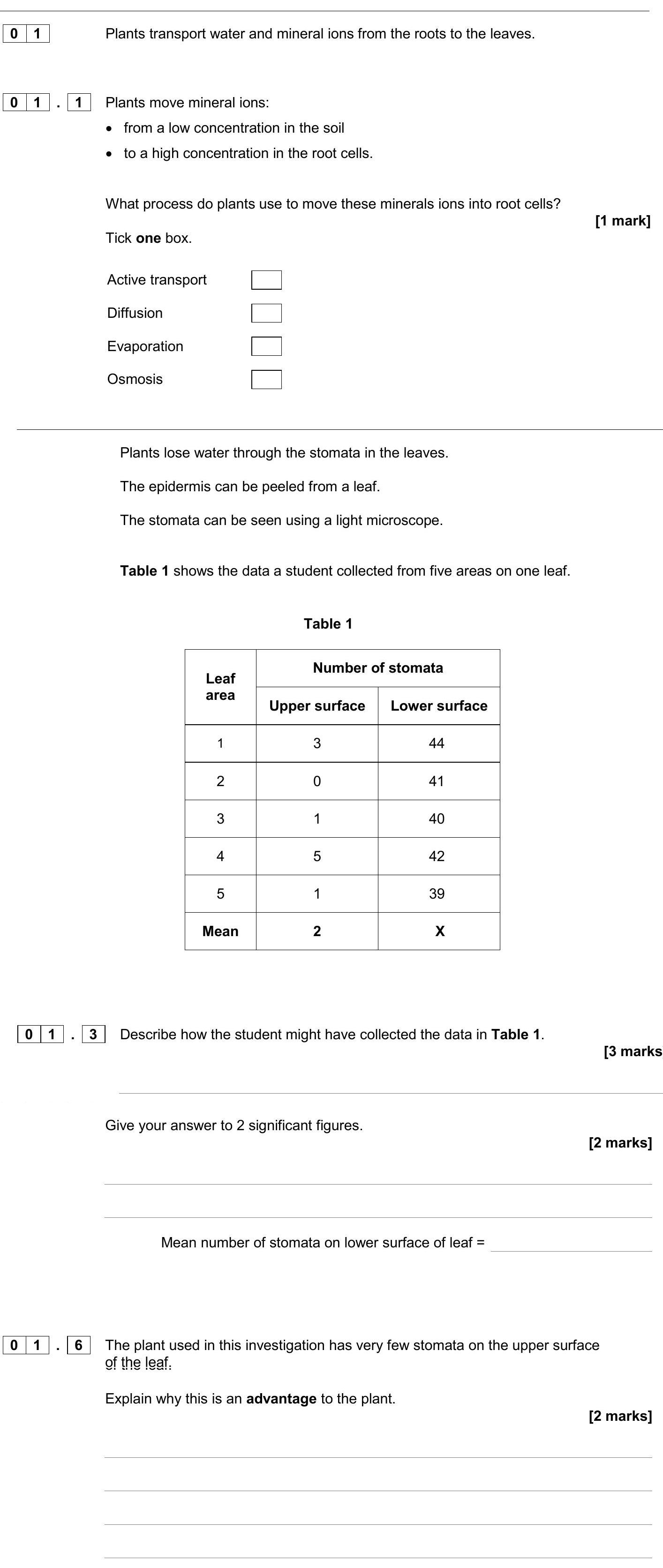 GCSE AQA Biology Plant Tissues, Organs & Systems: Plants move mineral ...