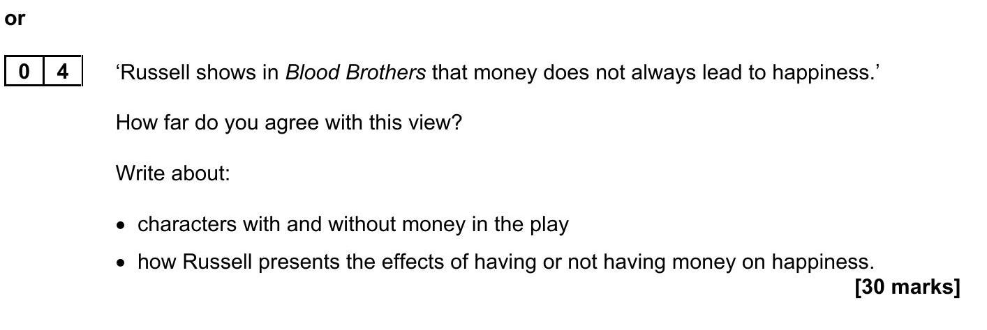 GCSE AQA English Literature Blood Brothers: 'Russell shows in Blood ...