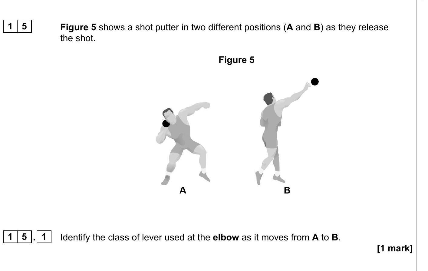 GCSE AQA Physical Education Movement Analysis: Figure 5 shows a shot ...