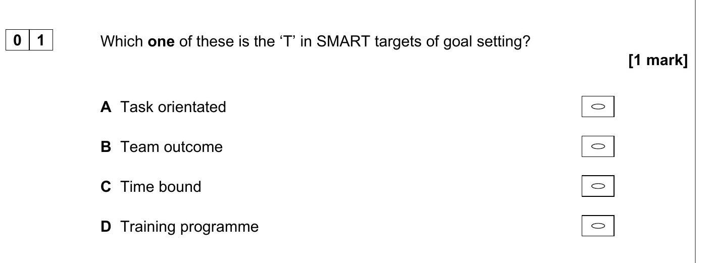 GCSE AQA Physical Education Skills, Goal Setting & Feedback: Which one ...