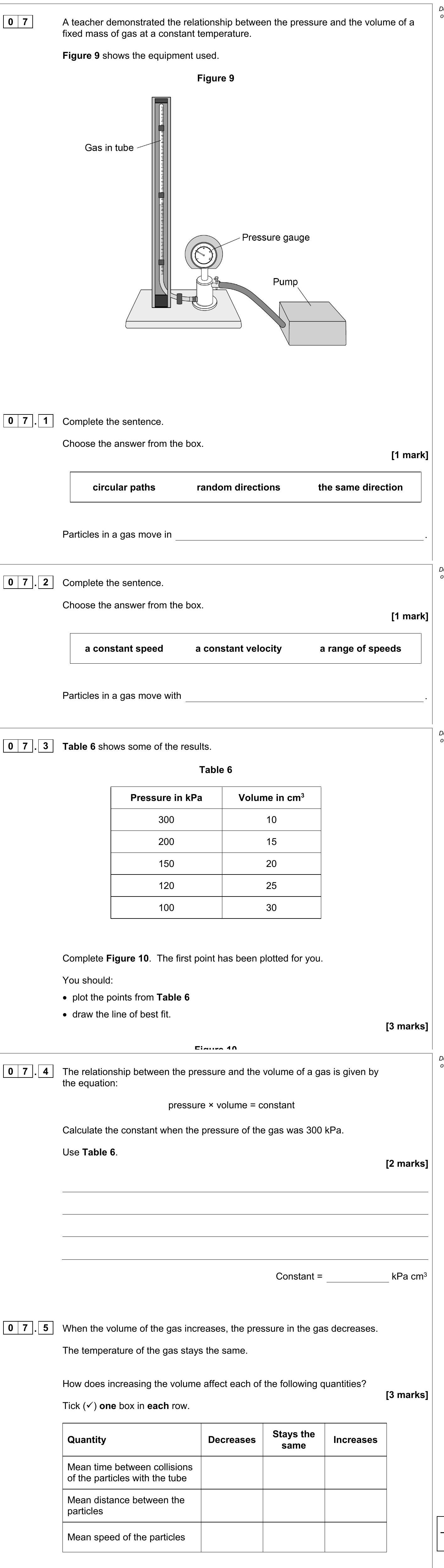 GCSE AQA Physics Particle Model & Pressure: A teacher demonstrated the ...