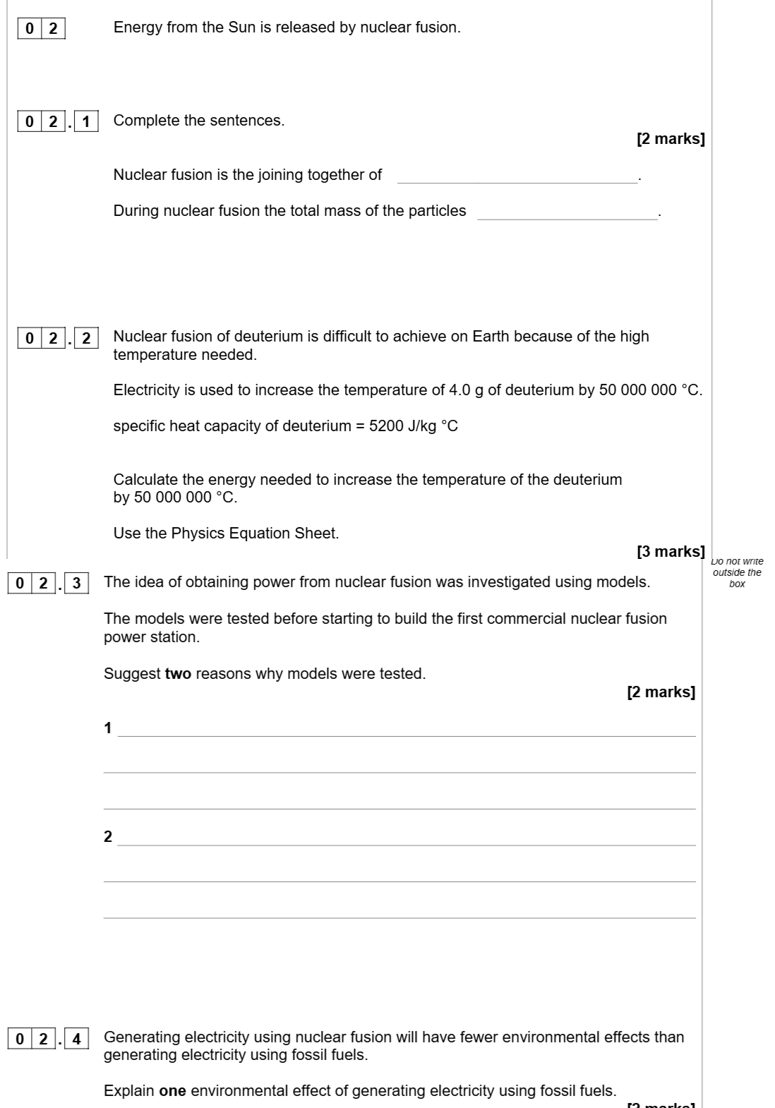 GCSE AQA Physics 4.4 Nuclear Fission & Fusion: Energy from the Sun is ...