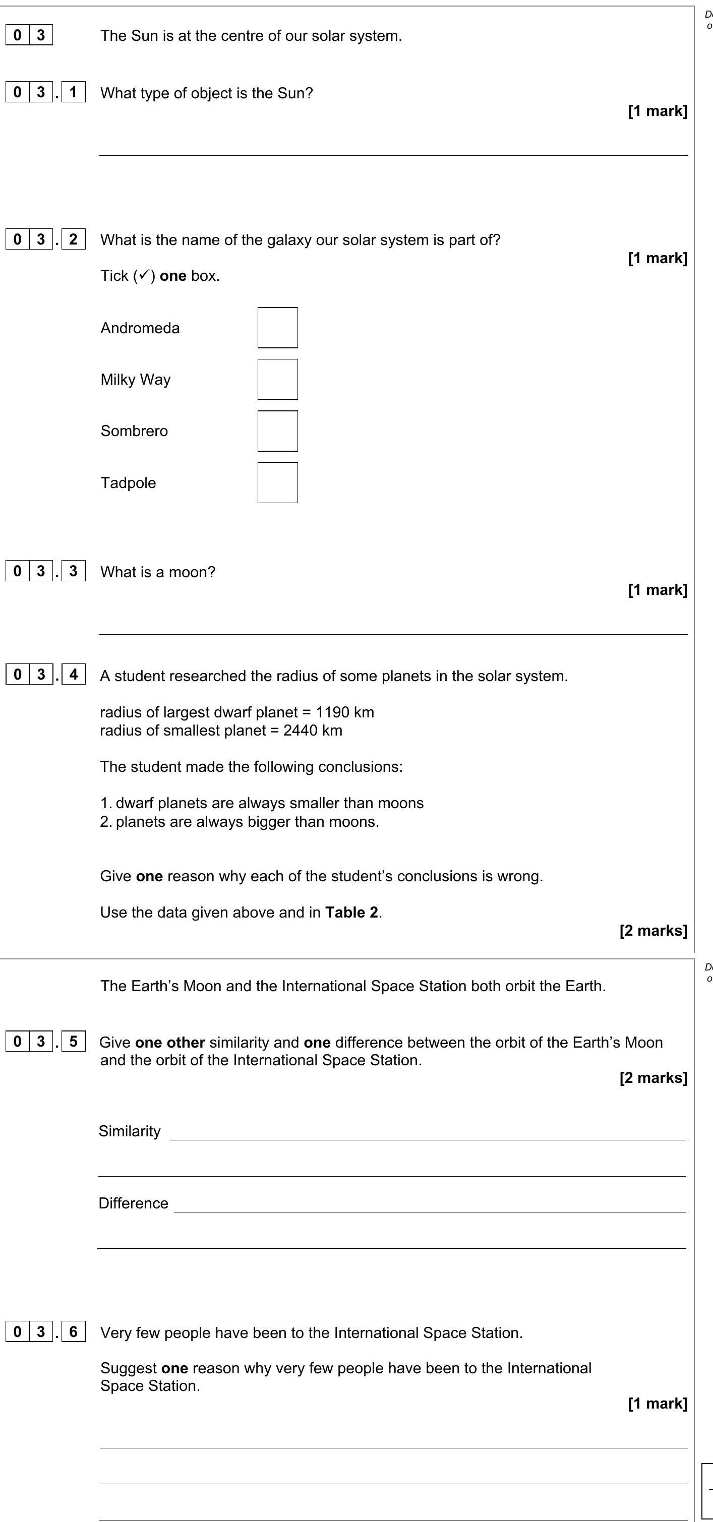 GCSE AQA Physics 8.1 Solar system, Stability of Orbital Motions ...