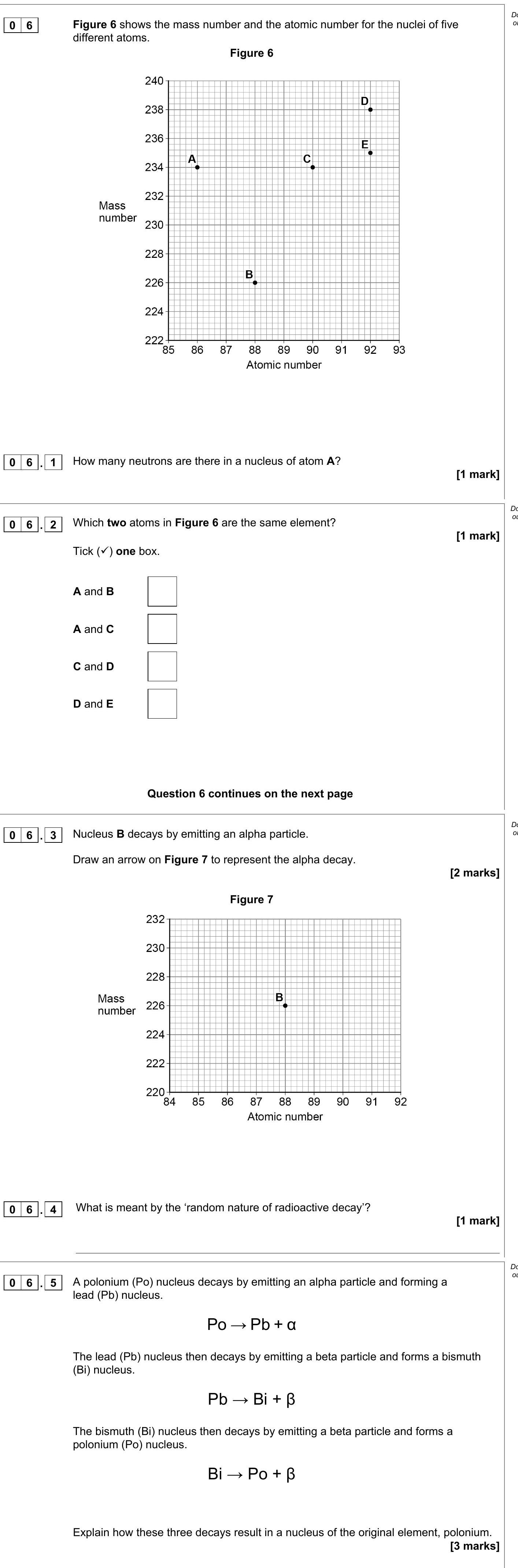 GCSE AQA Physics Atoms & Nuclear Radiation: Figure 6 shows the mass ...