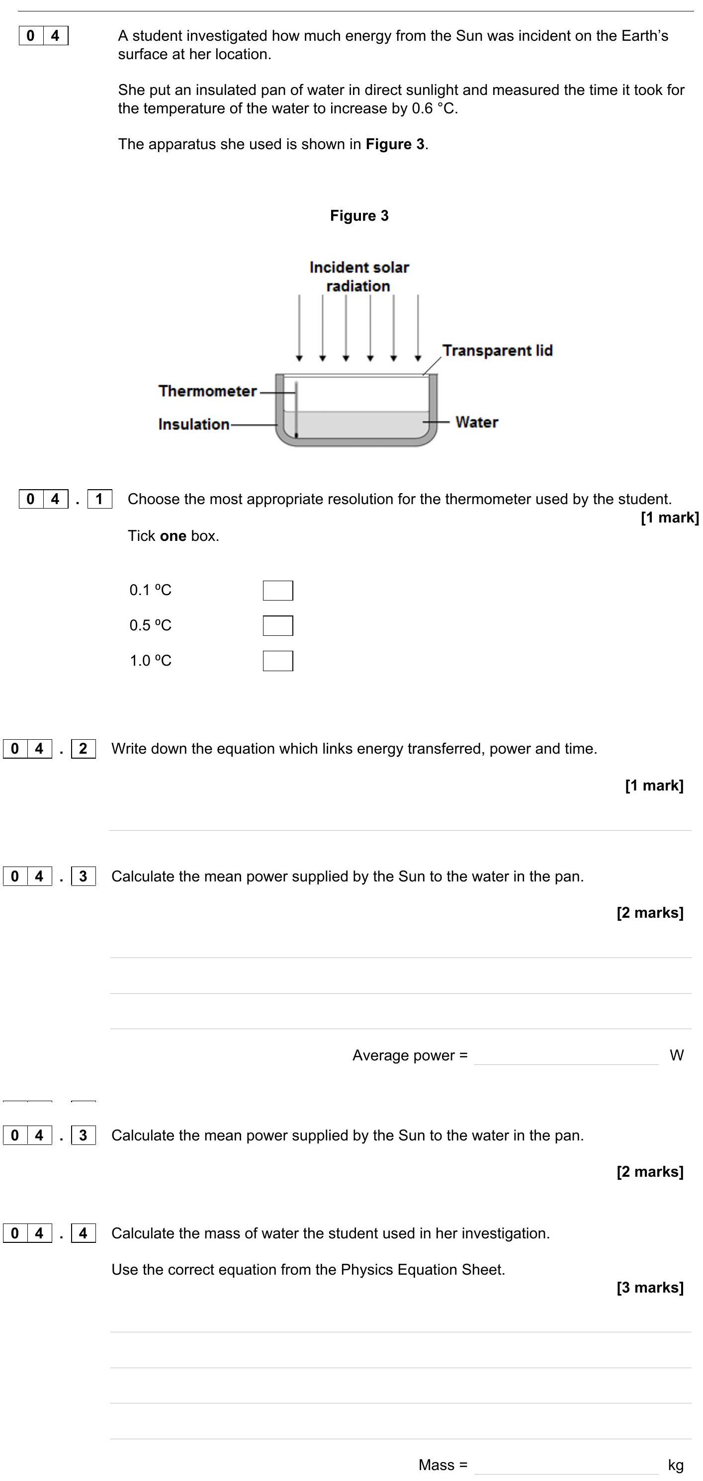 GCSE AQA Physics Energy Changes in a System: A student investigated how ...