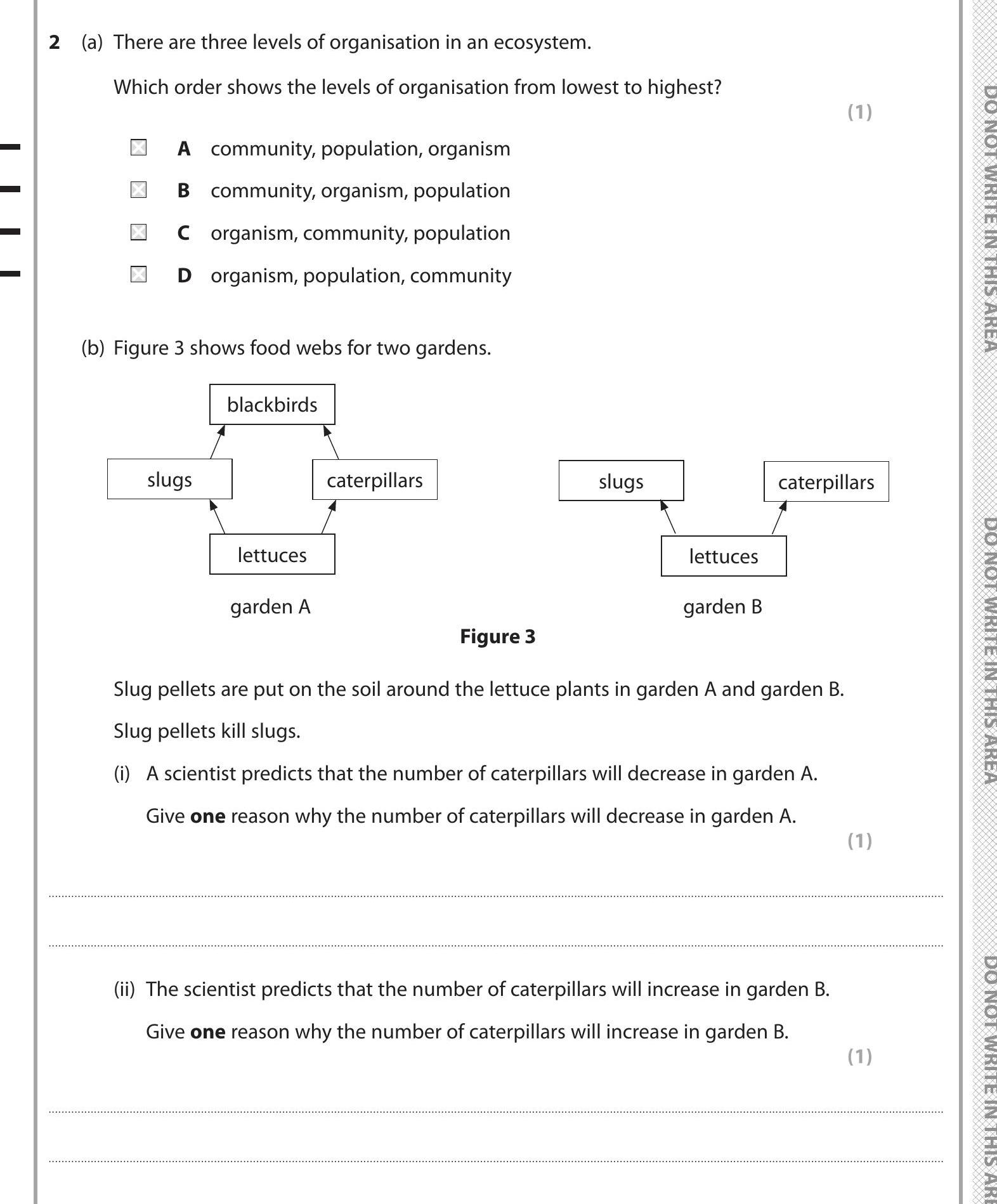 GCSE Edexcel Biology Ecosystems: There are three levels of organi