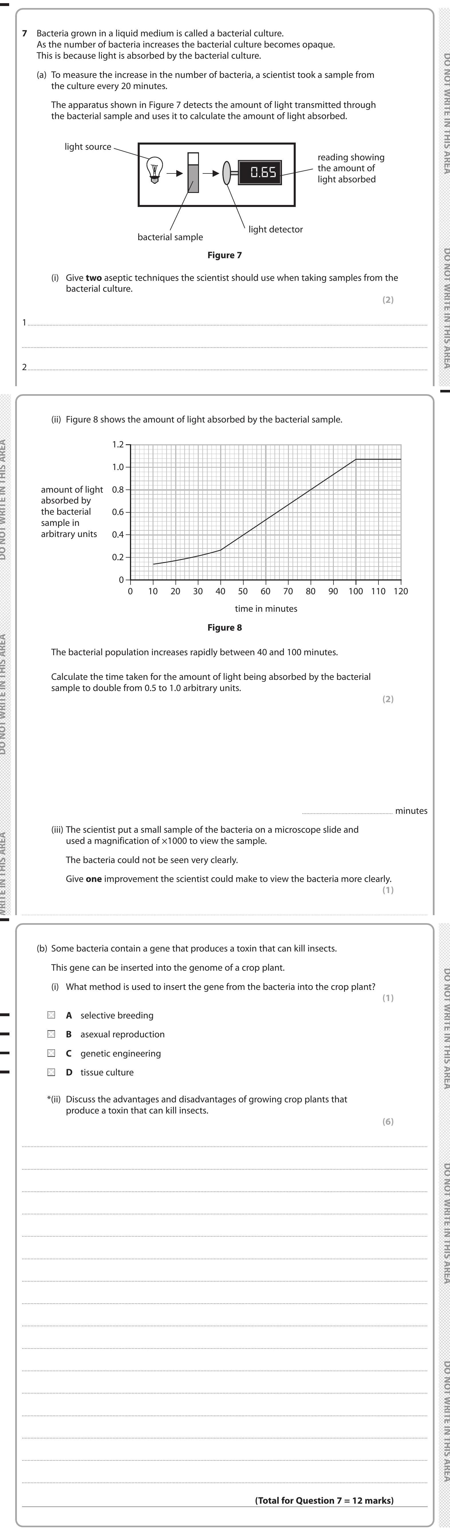 GCSE Edexcel Biology Aseptic technique: Bacteria grown in a liquid mediu