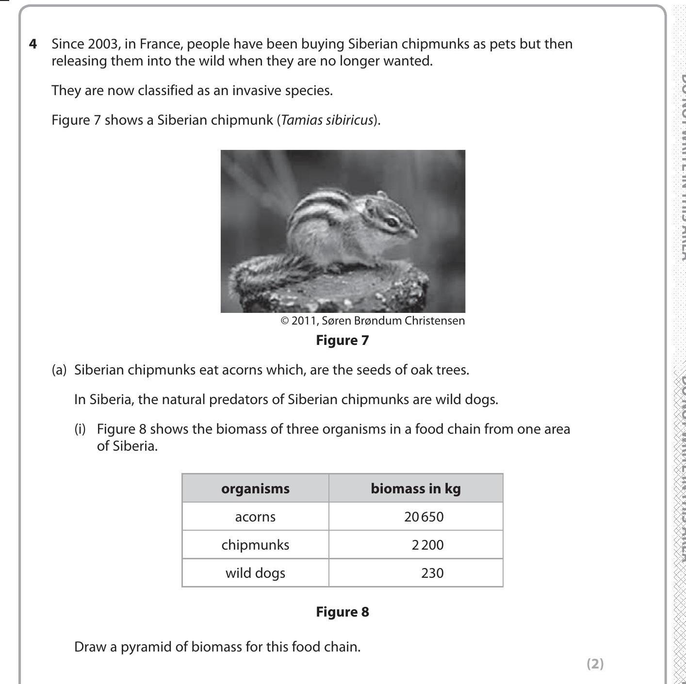 GCSE Edexcel Biology Pyramid of biomass: Since 2003, in France, people ha