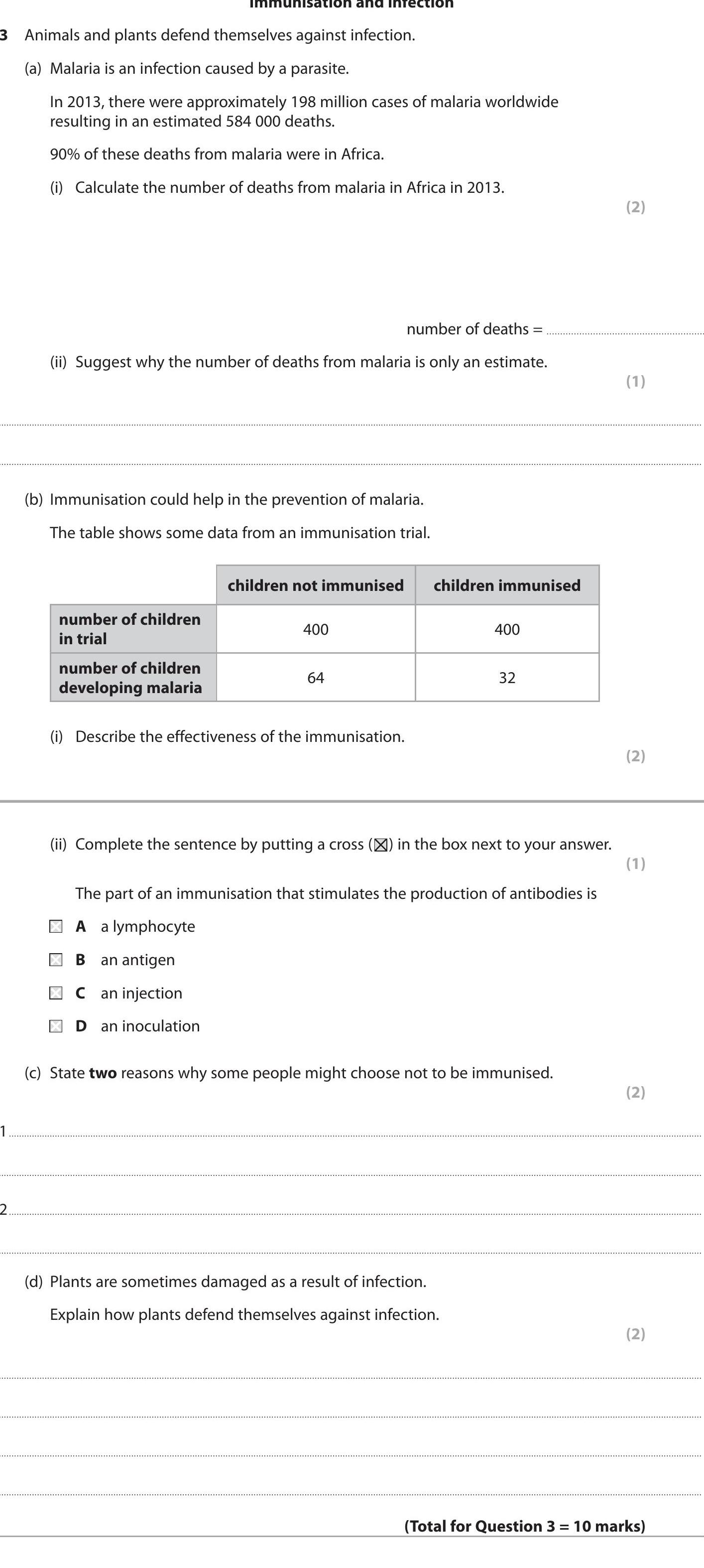GCSE Edexcel Biology Plant diseases defences: Animals and plants defend ...