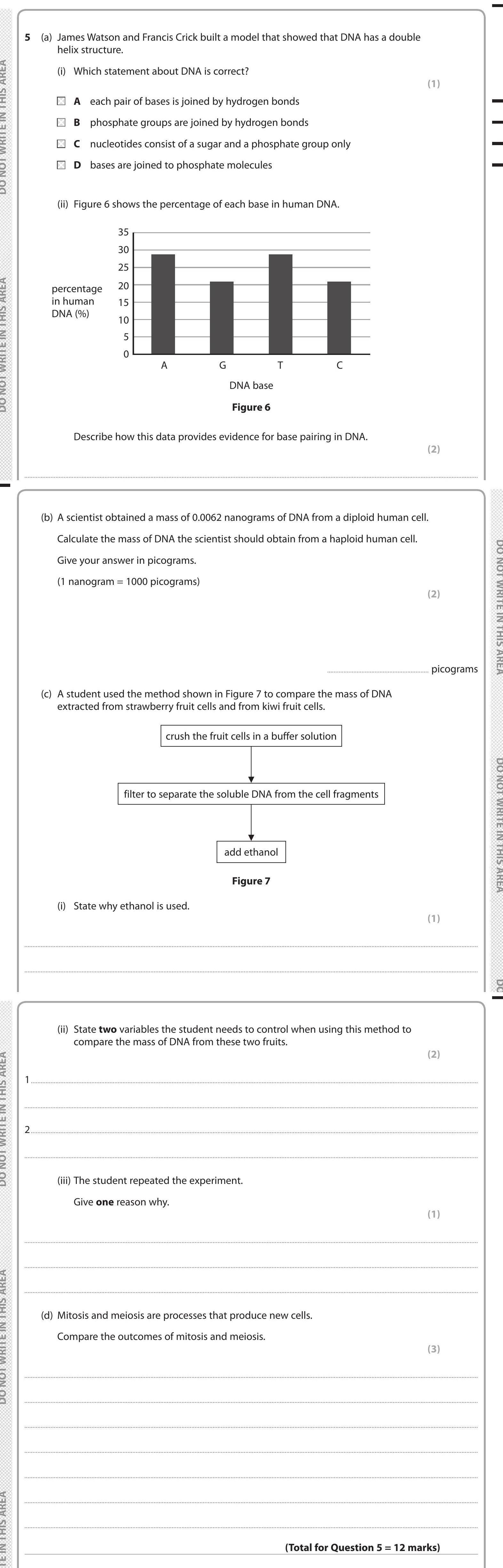 GCSE Edexcel Biology Combined Science DNA - Deoxyribose Nucleic Acid: 5 ...