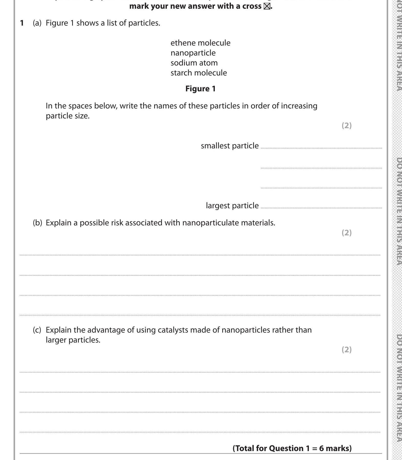 GCSE Edexcel Chemistry Alkenes: Figure 1 shows a list of particl