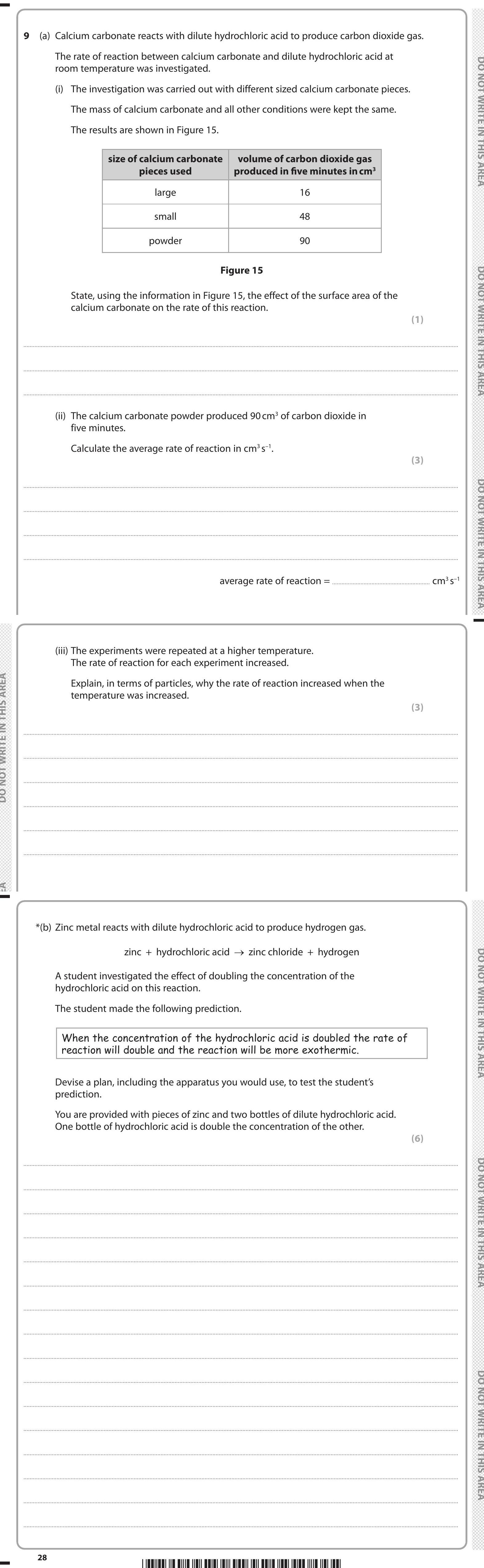GCSE Edexcel Chemistry Factors that Affect the Rate of Reaction: 9 (a ...