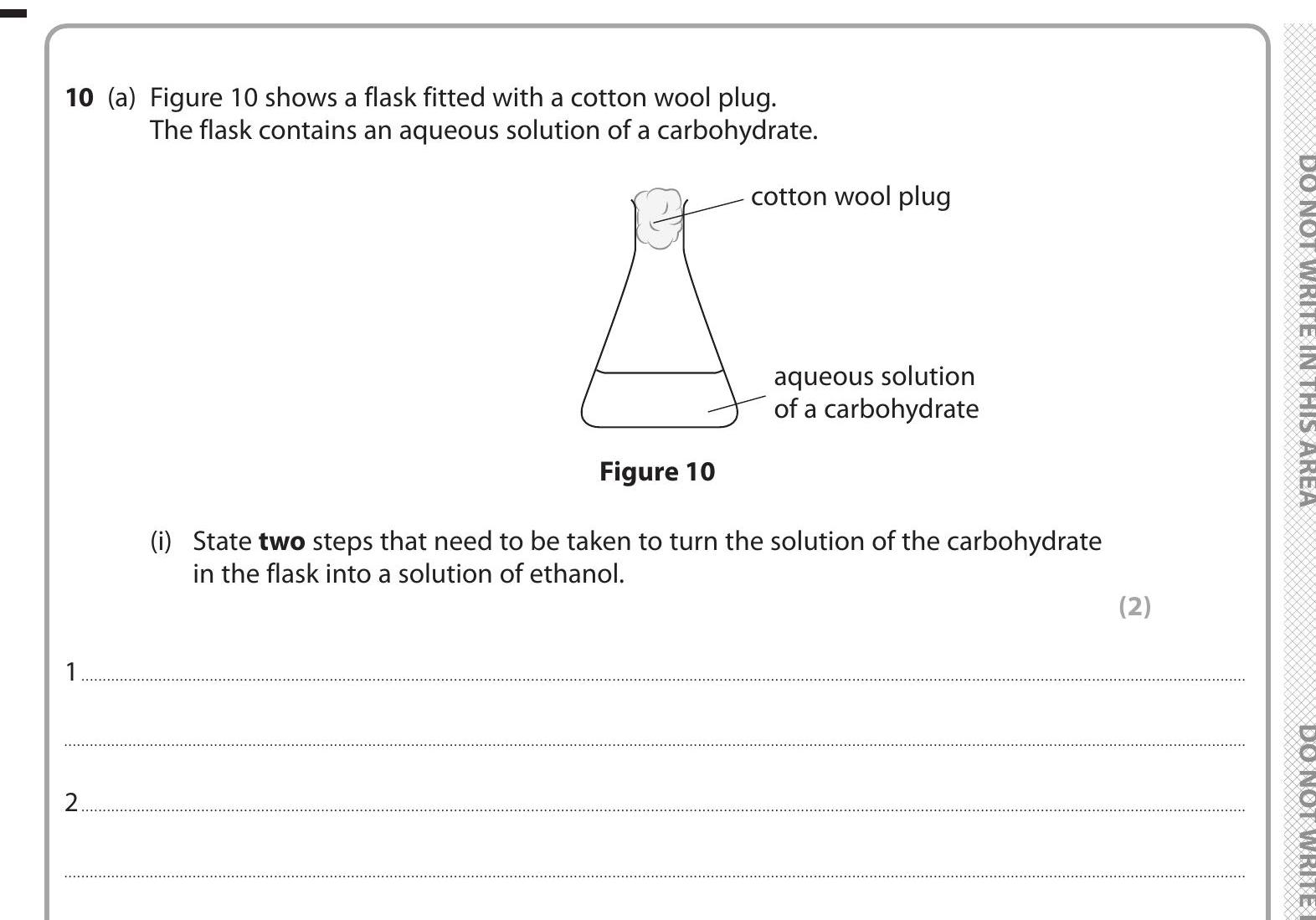 GCSE Edexcel Chemistry Alcohols: Figure 10 shows a flask fitted w