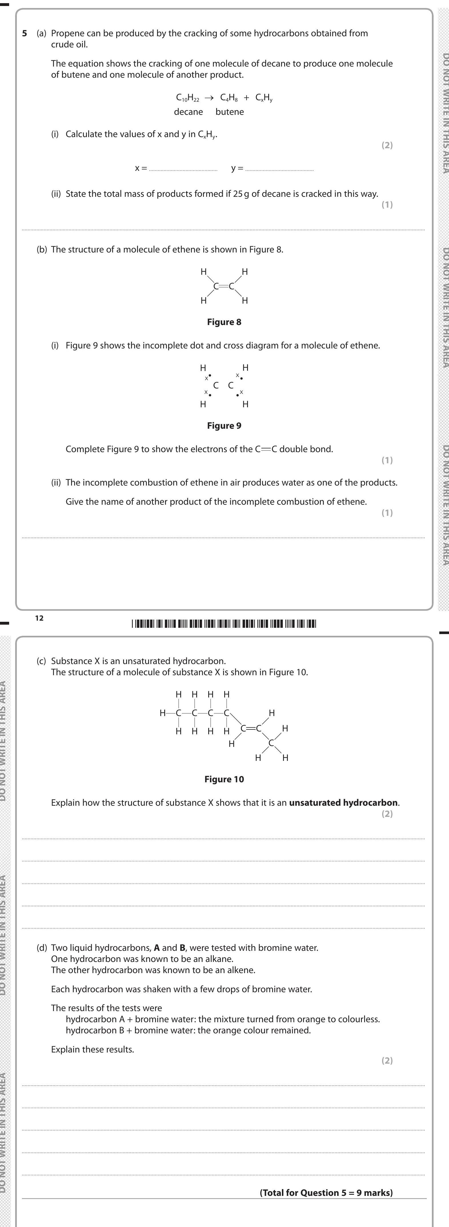 GCSE Edexcel Chemistry Unsaturated Hydrocarbons: Propenes can be ...