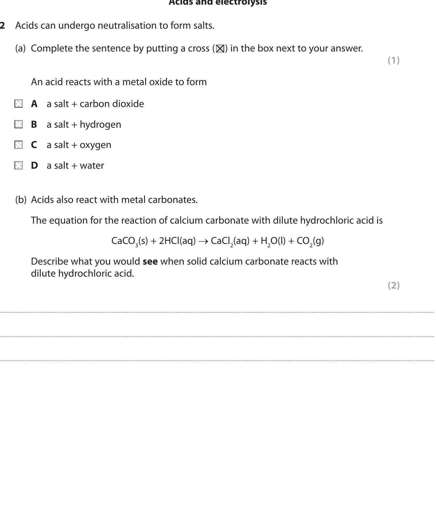 GCSE Edexcel Chemistry Acids and alkalis: 2 Acids can undergo neutralisati