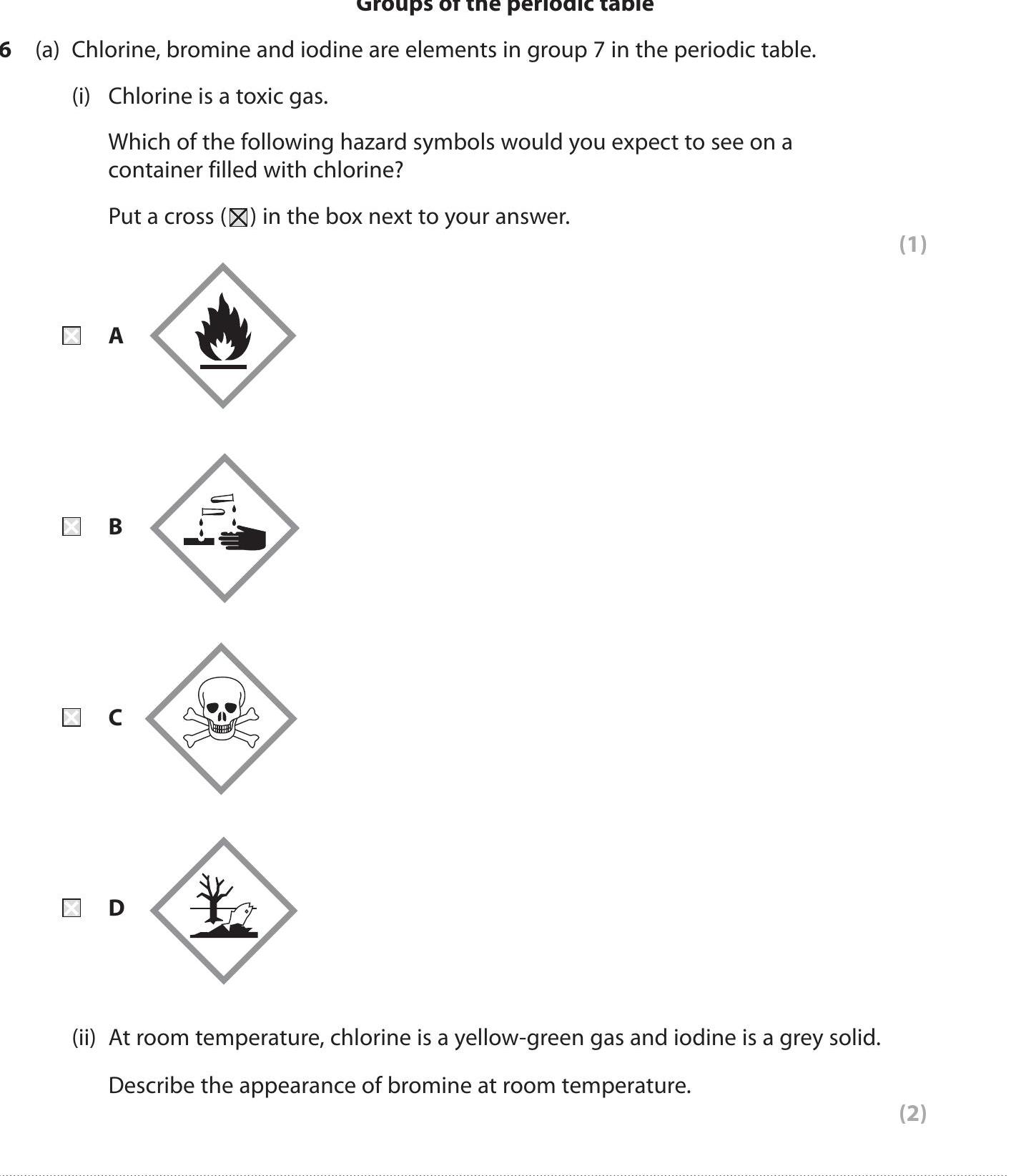 GCSE Edexcel Chemistry Group 7 – Halogens: Chlorine, bromine and iodine are