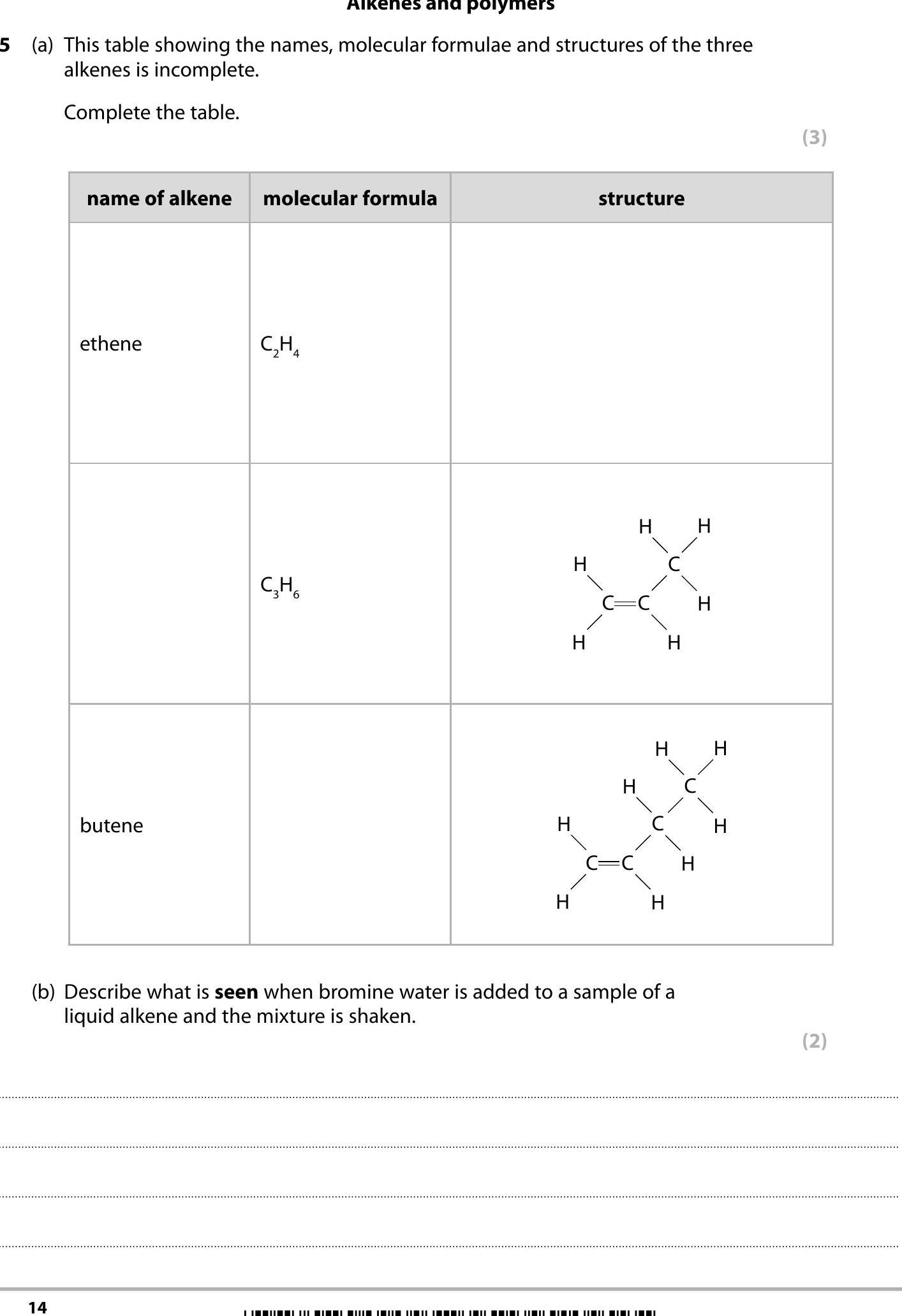 GCSE Edexcel Chemistry Acids and alkalis: This table showing the names, mo
