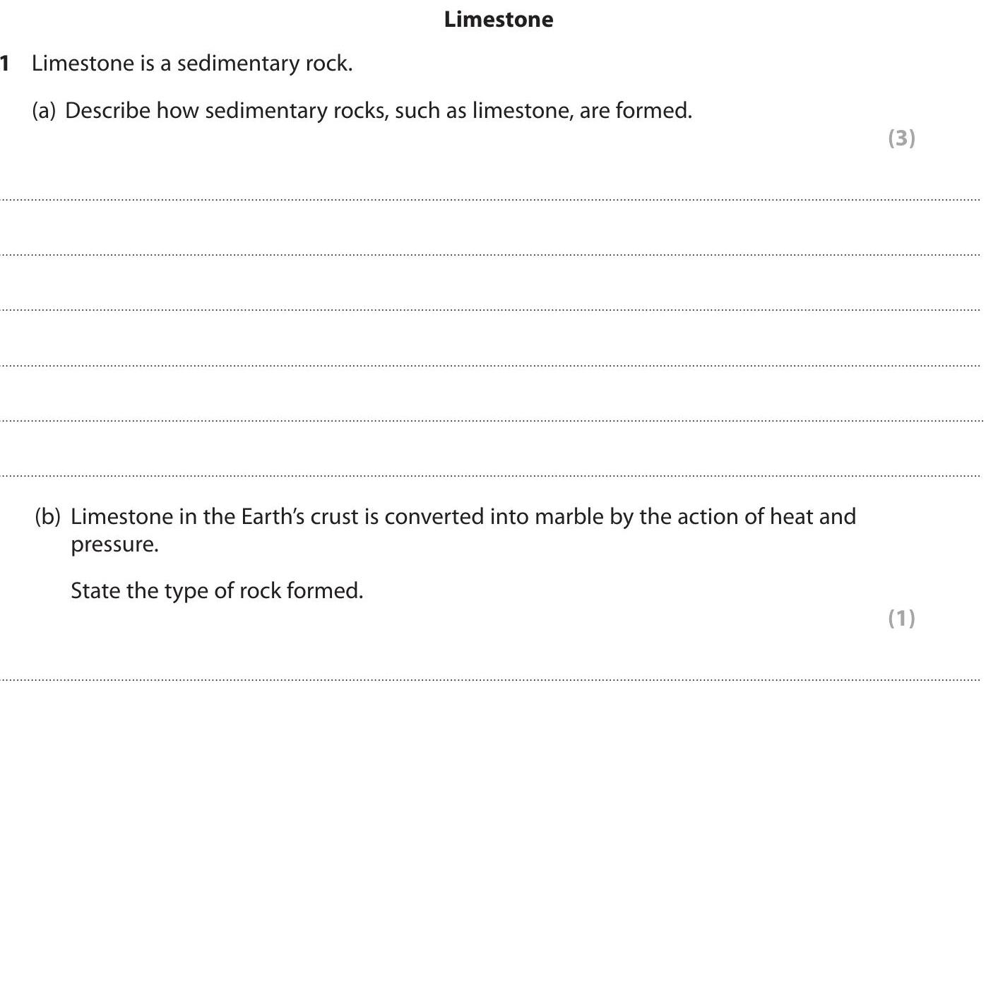 GCSE Edexcel Chemistry Types of materials and their uses: Limestone is ...