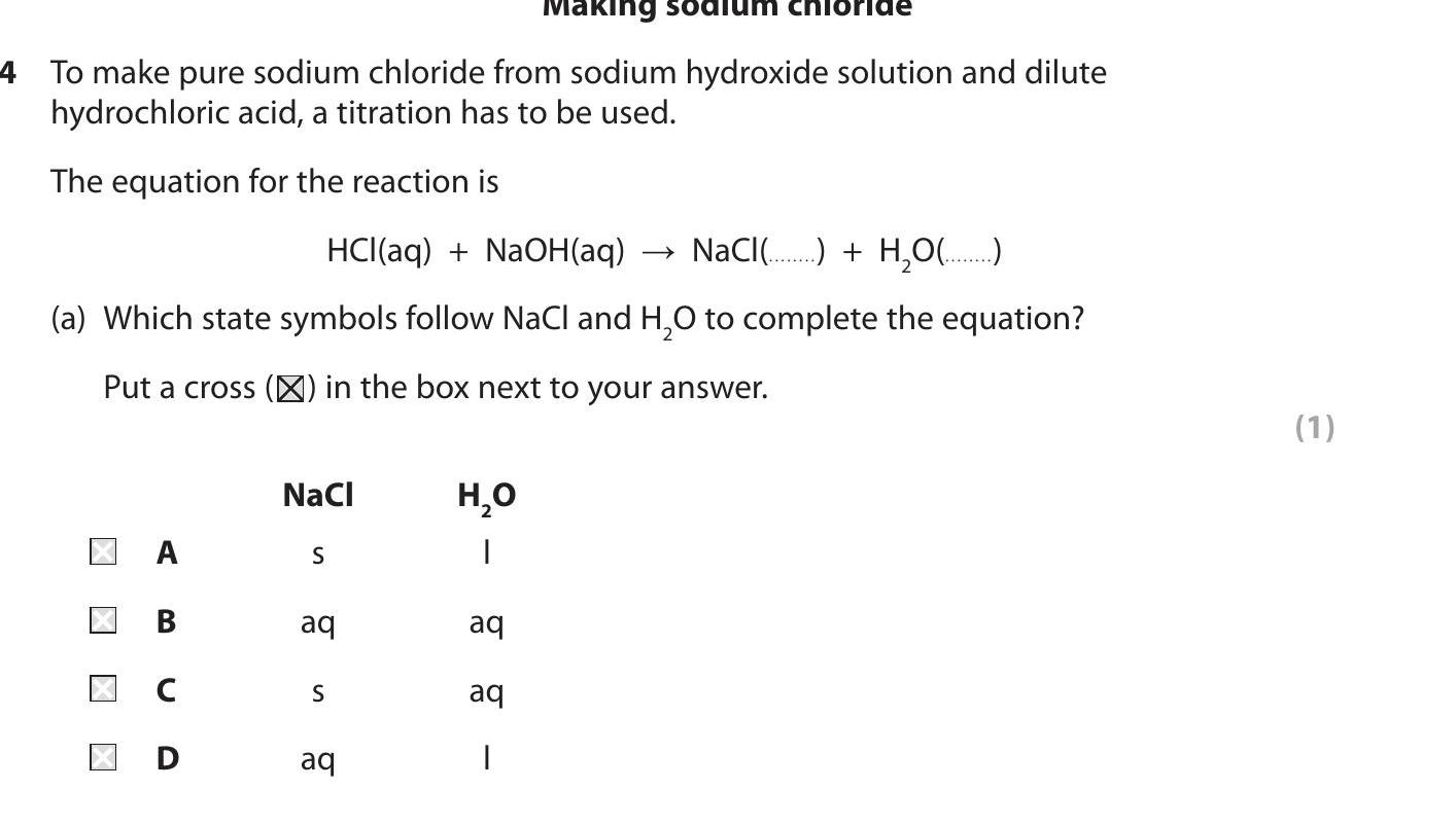 GCSE Edexcel Chemistry Titrations: To make pure sodium chloride fro