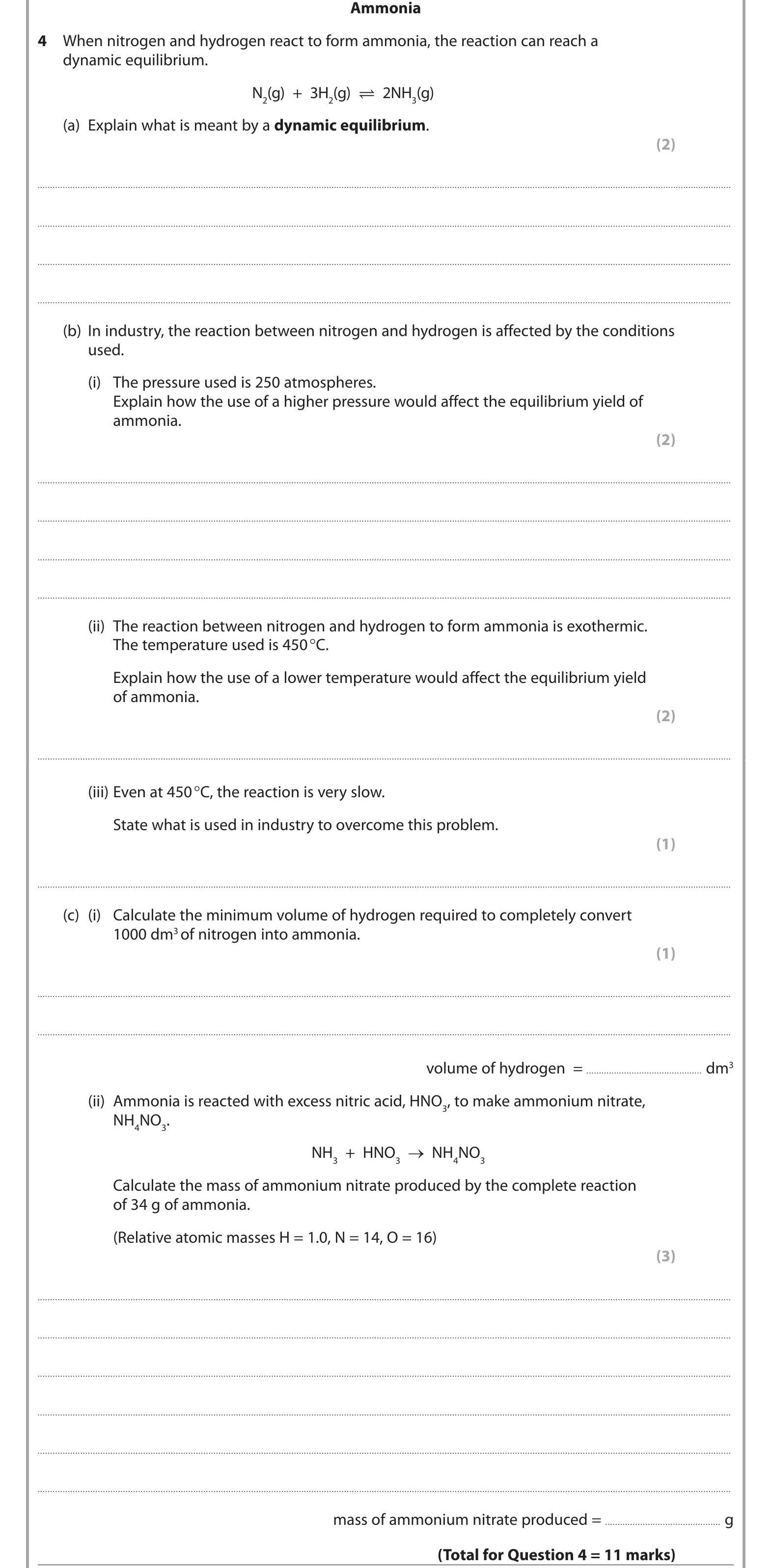 GCSE Edexcel Chemistry Catalysts: When nitrogen and hydrogen react