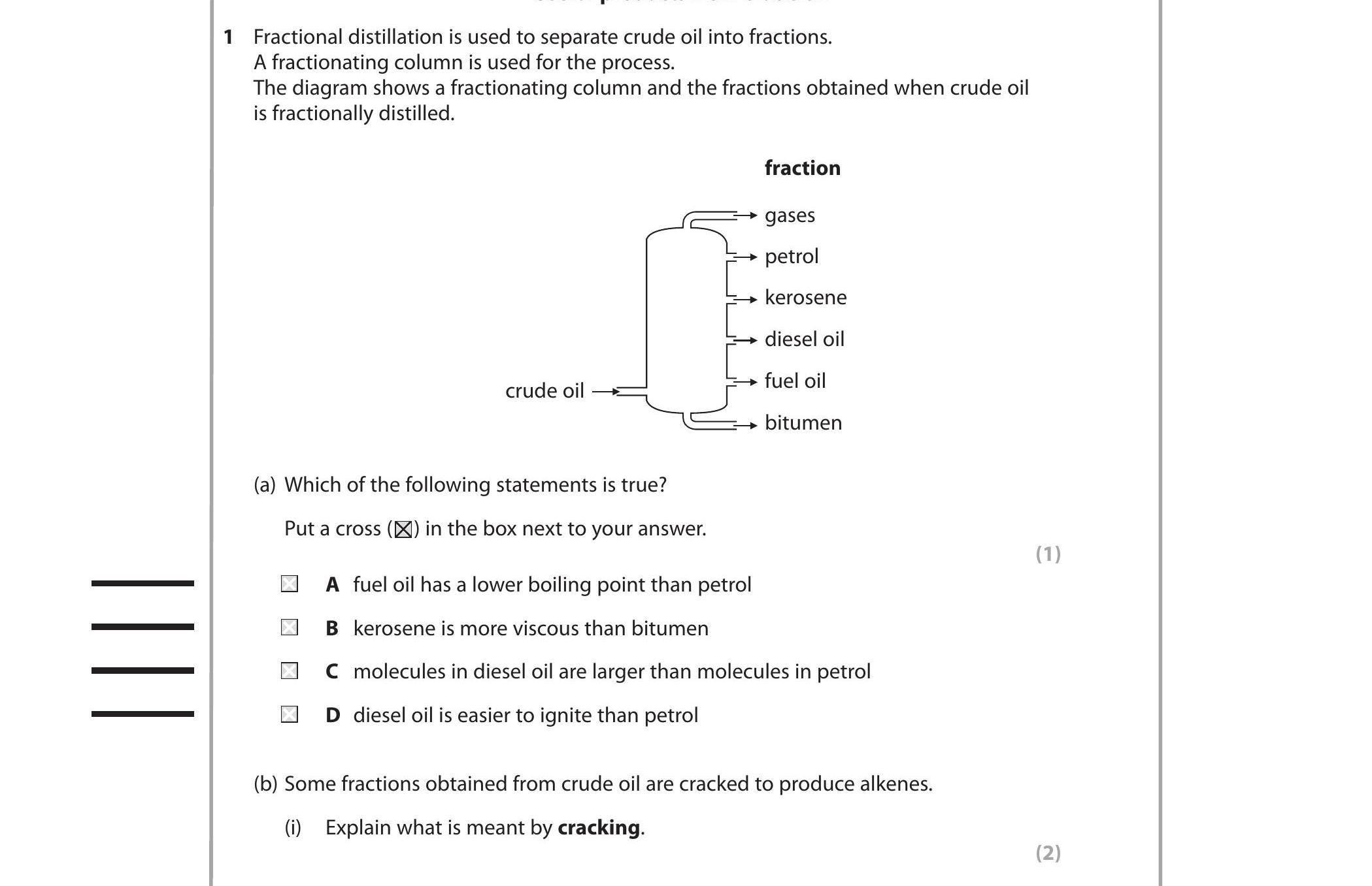 GCSE Edexcel Chemistry Saturated Hydrocarbons: Fractional distillation ...
