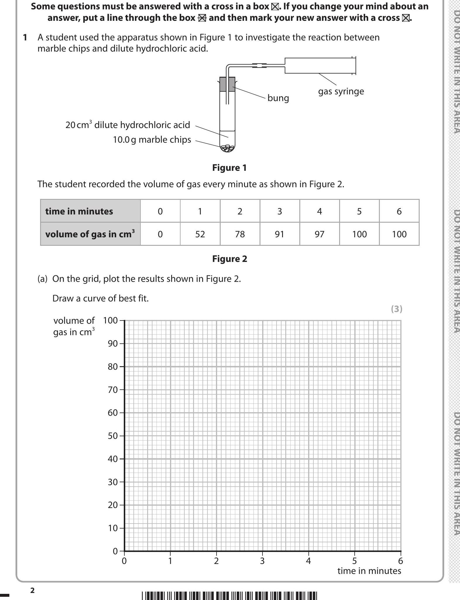 GCSE Edexcel Chemistry Combined Science Rates of reaction: 1 A student ...