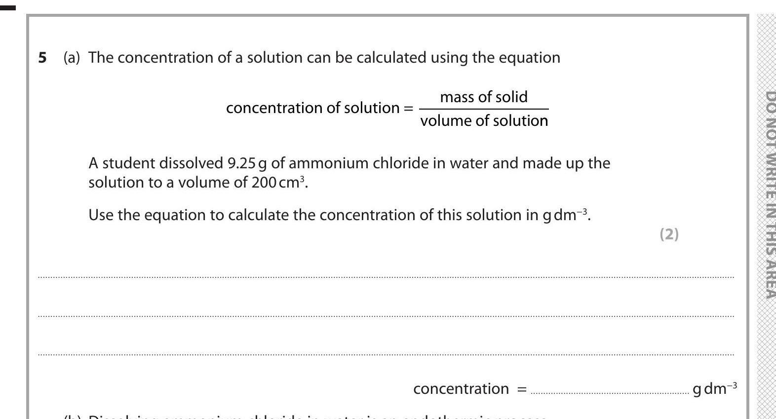 GCSE Edexcel Chemistry: Combined Science Acids and alkalis: The concentration of a solution