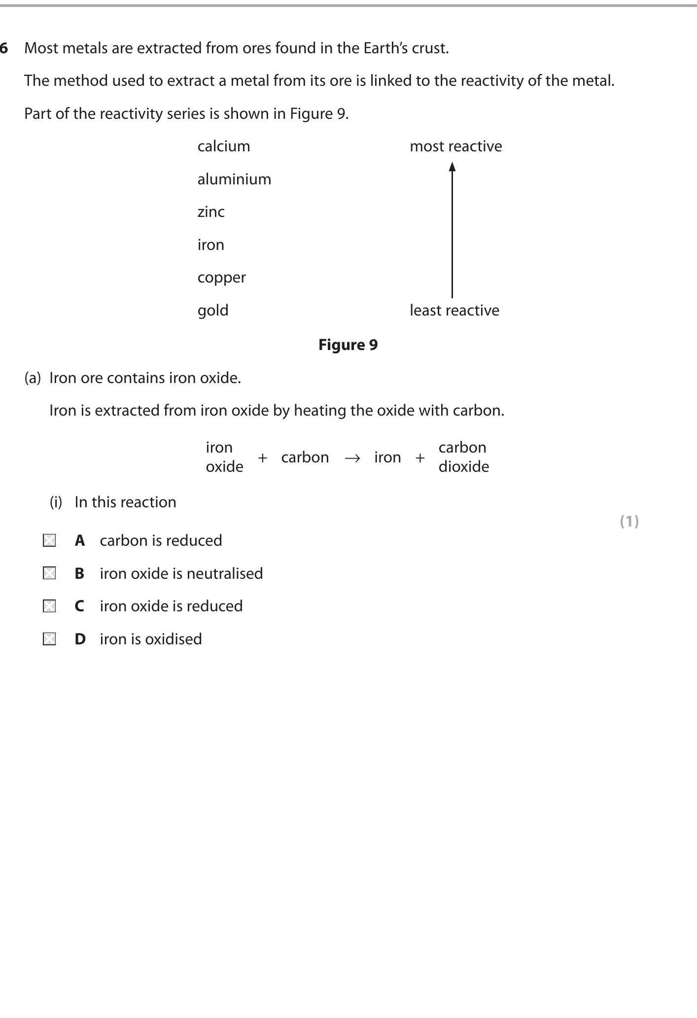 GCSE Edexcel Chemistry: Combined Science The Reactivity Series: Iron ...