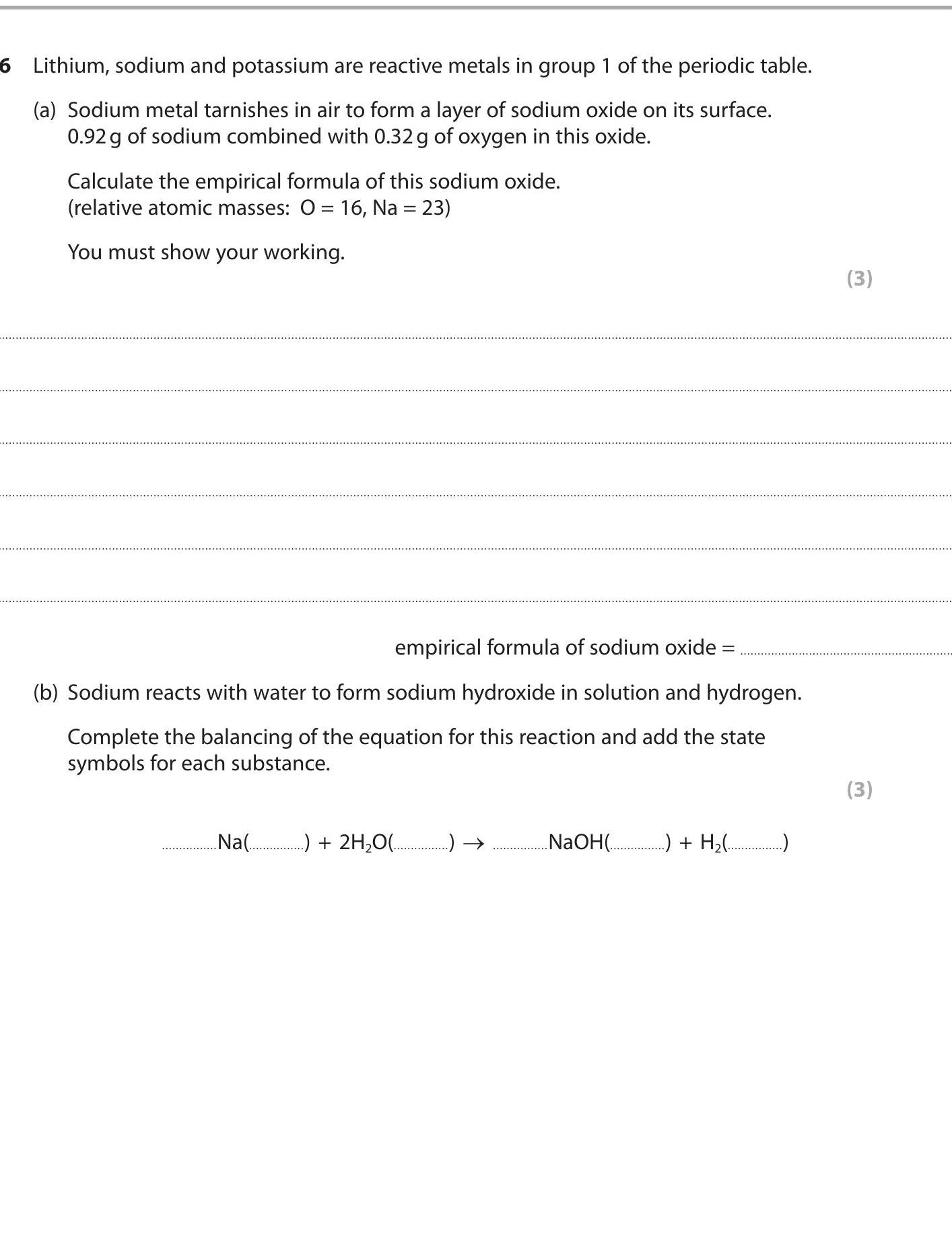 GCSE Edexcel Chemistry: Combined Science Reactions of acids: Sodium ...