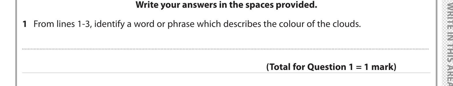 GCSE Edexcel English Language Paper 1: The extract: From lines 1-3 ...