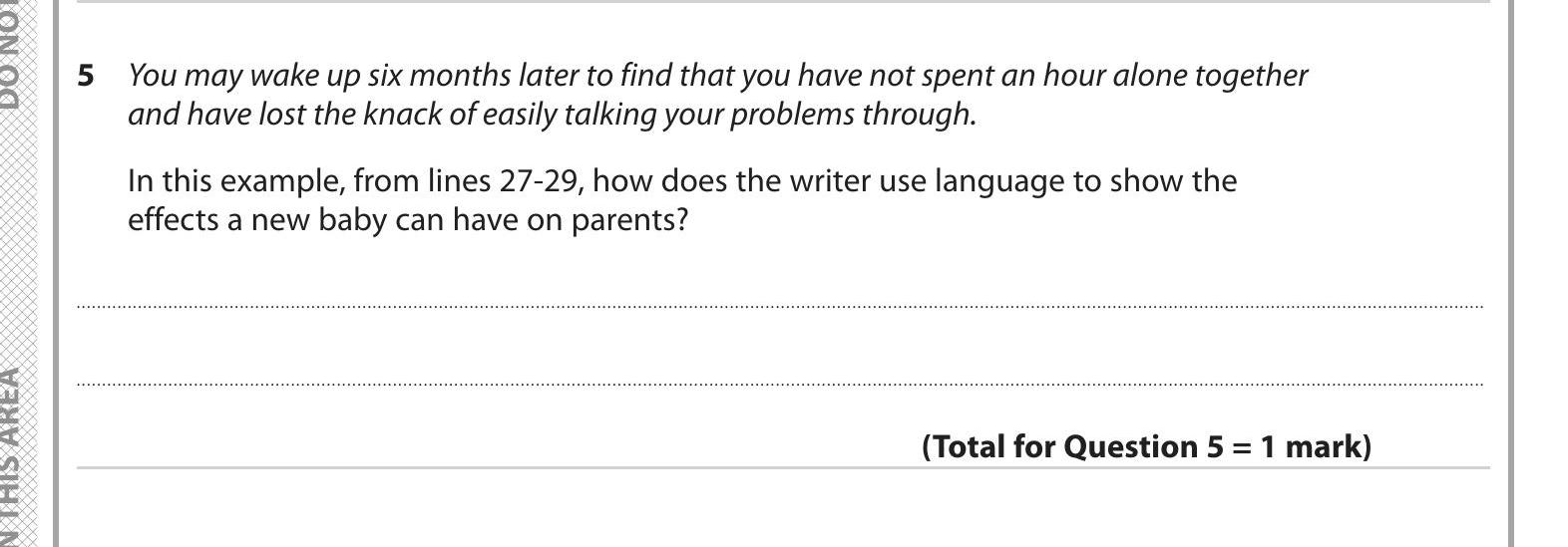 GCSE Edexcel English Language Paper 1: The extract: You may wake up six ...